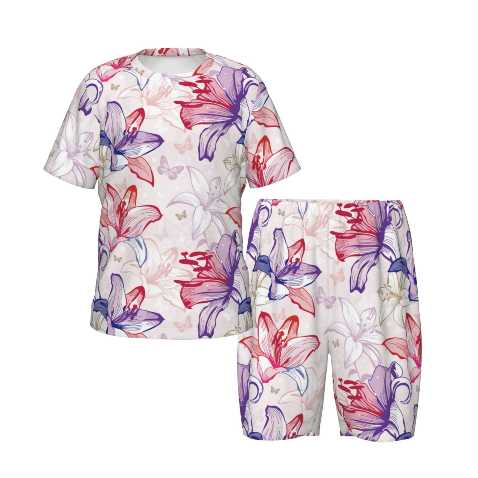 Boys Girls Pajamas Sets for Kids, Lilies Flowers Colorful Toddler ...