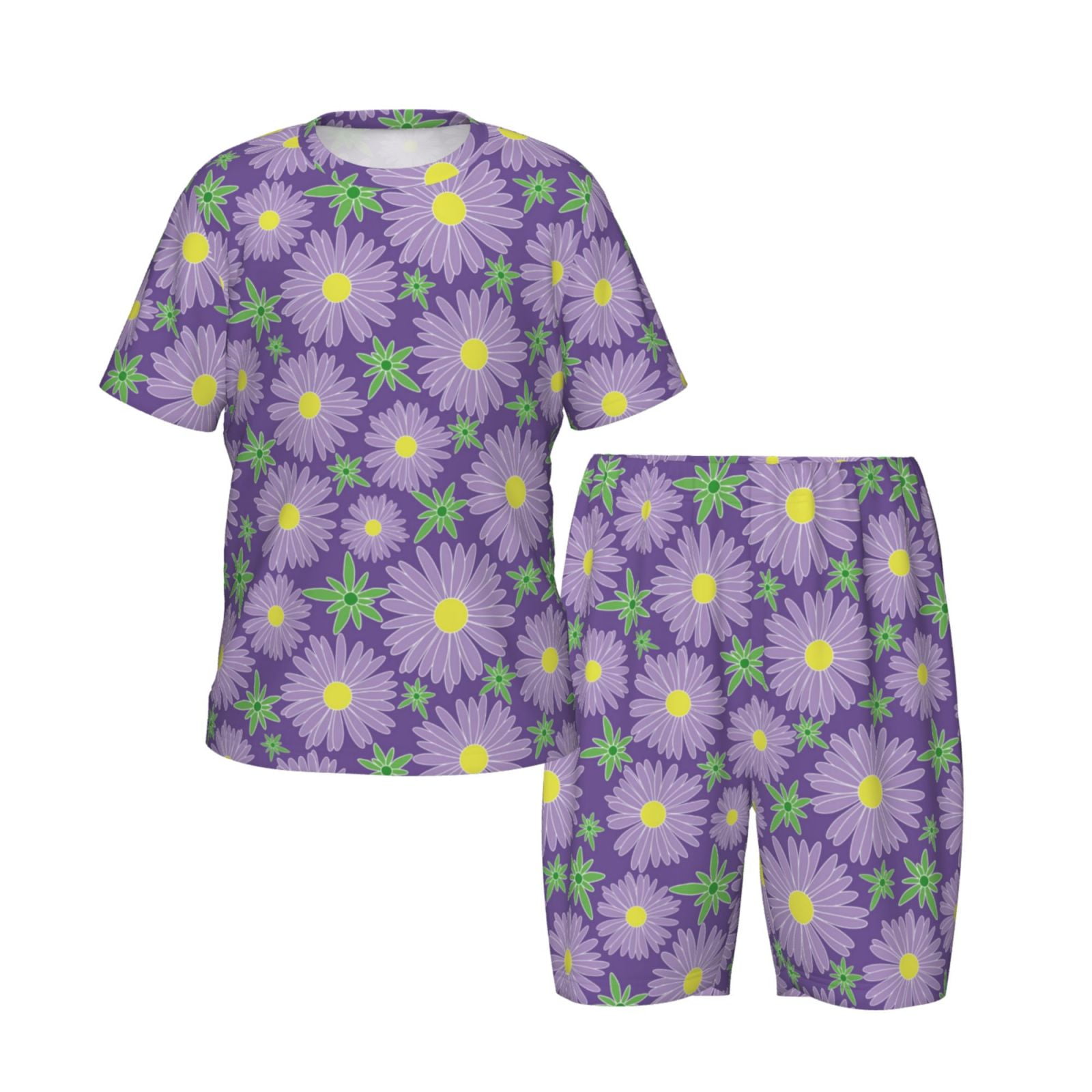 Boys Girls Pajamas Sets for Kids, Purple Daisies Flowers Toddler ...