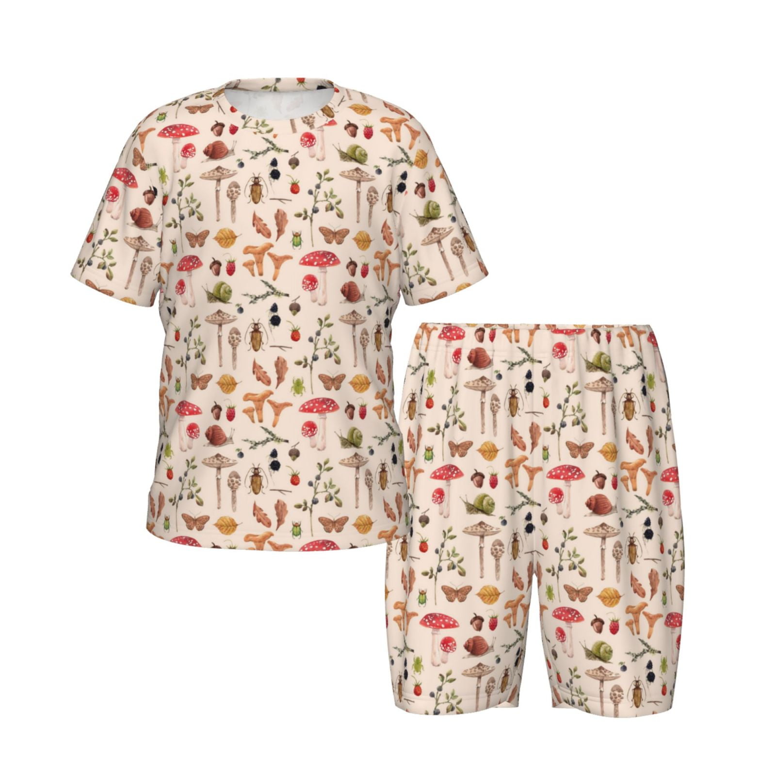 Boys Girls Pajamas Sets for Kids, Retro Autum Mushrooms Toddler ...