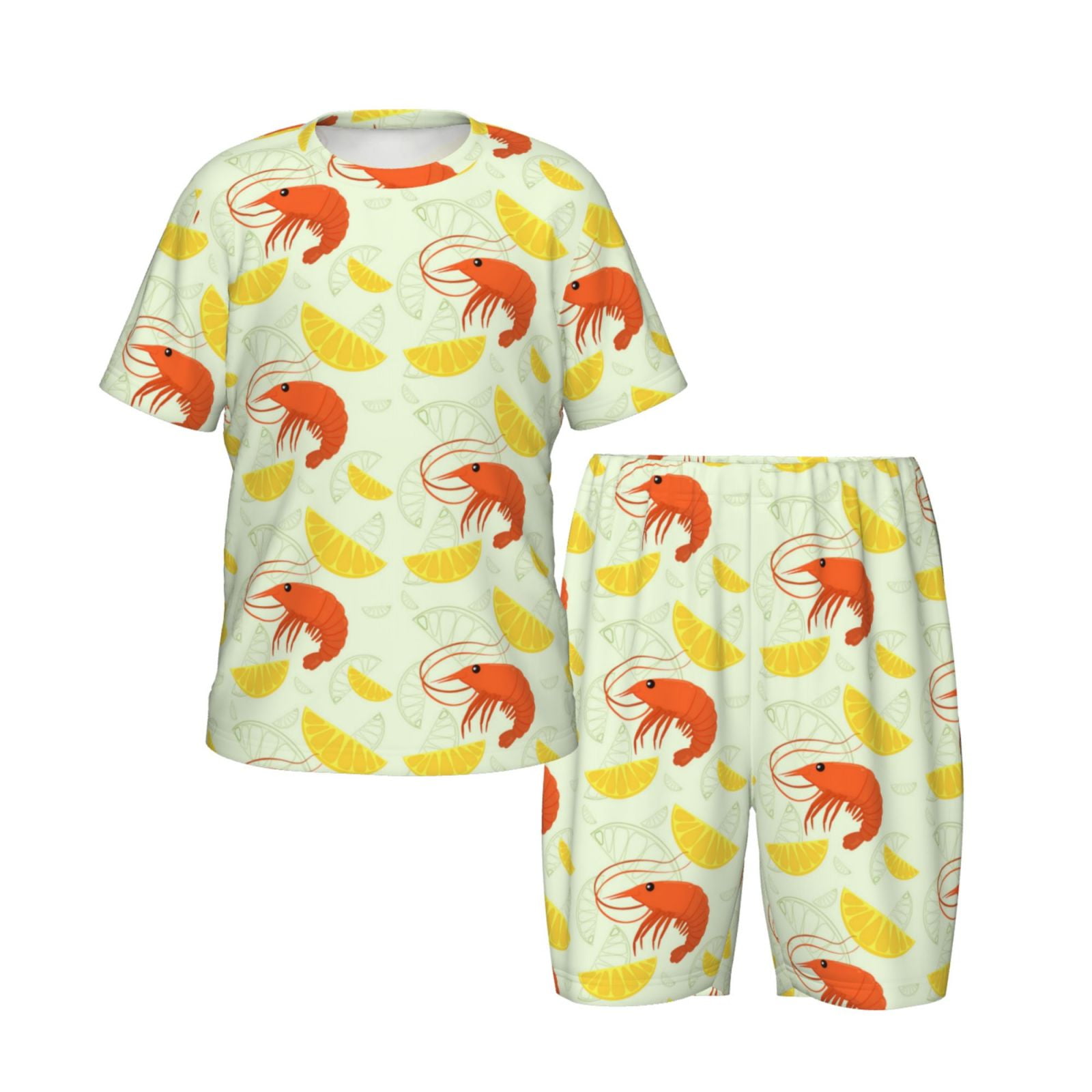 Boys Girls Pajamas Sets for Kids, Shrimp Lemon Slices Toddler Sleepwear ...