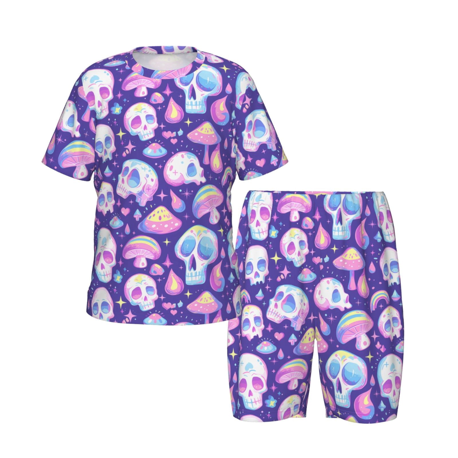 Boys Girls Pajamas Sets for Kids, Skull mushroom colorful Toddler ...