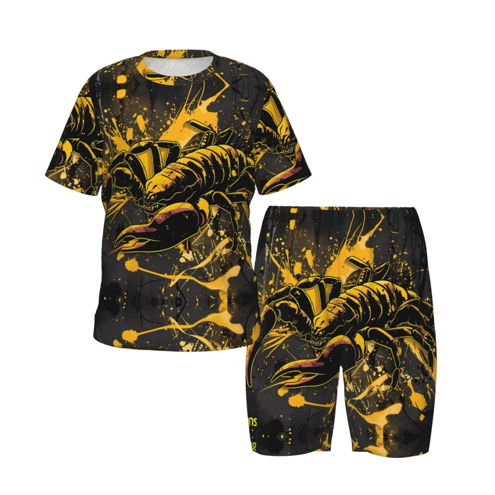 Boys Girls Pajamas Sets for Kids, Urban Graffiti Scorpion Illustration ...