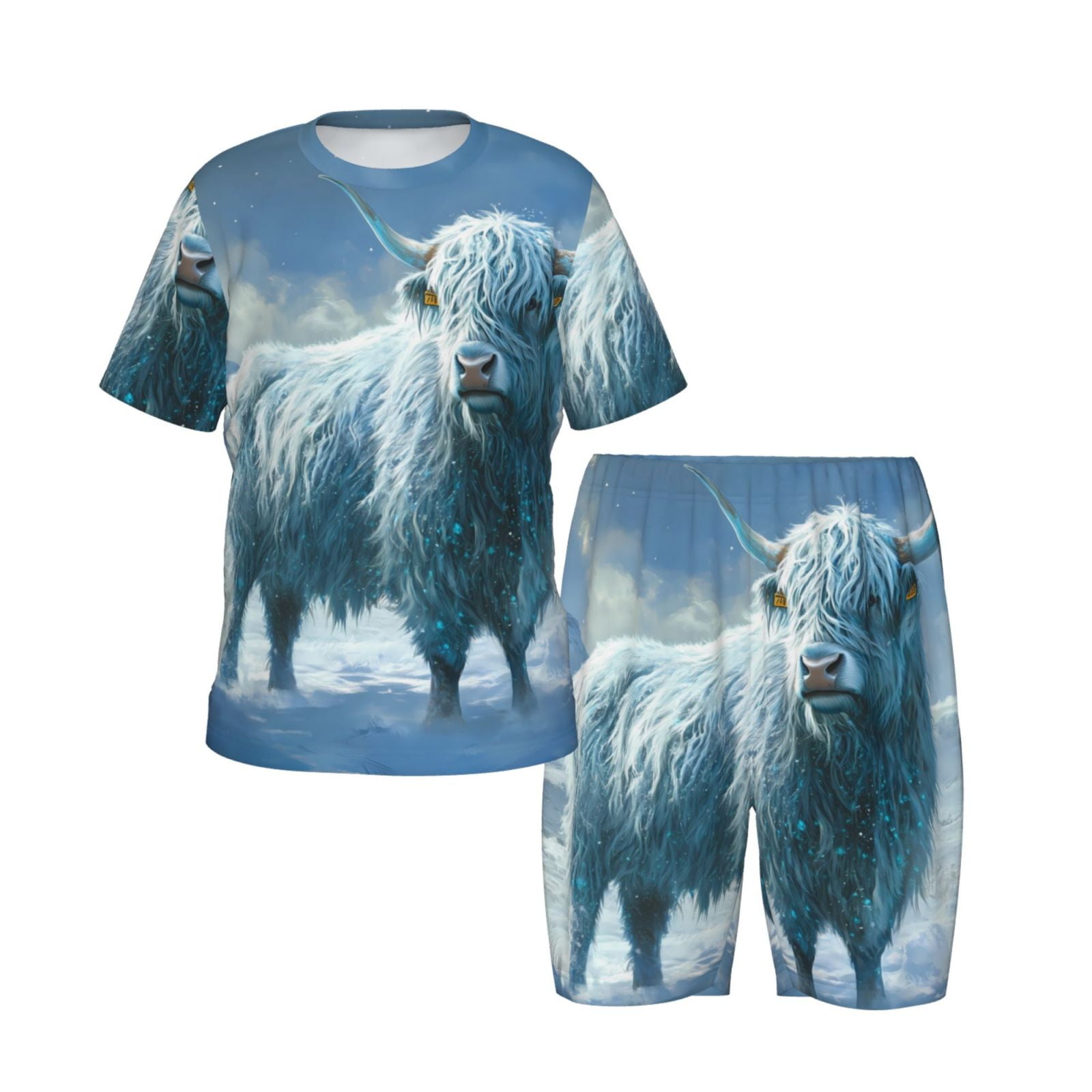 Boys Girls Pajamas Sets for Kids, White cute cow in snow Toddler ...