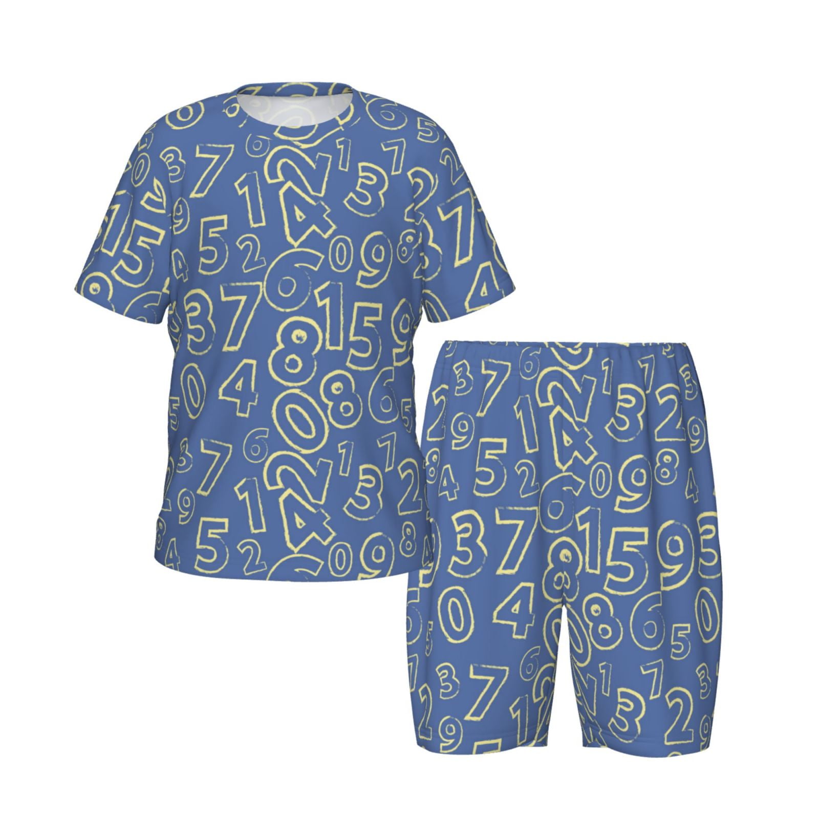 Boys Girls Pajamas Sets for Kids, blue math number Toddler Sleepwear ...