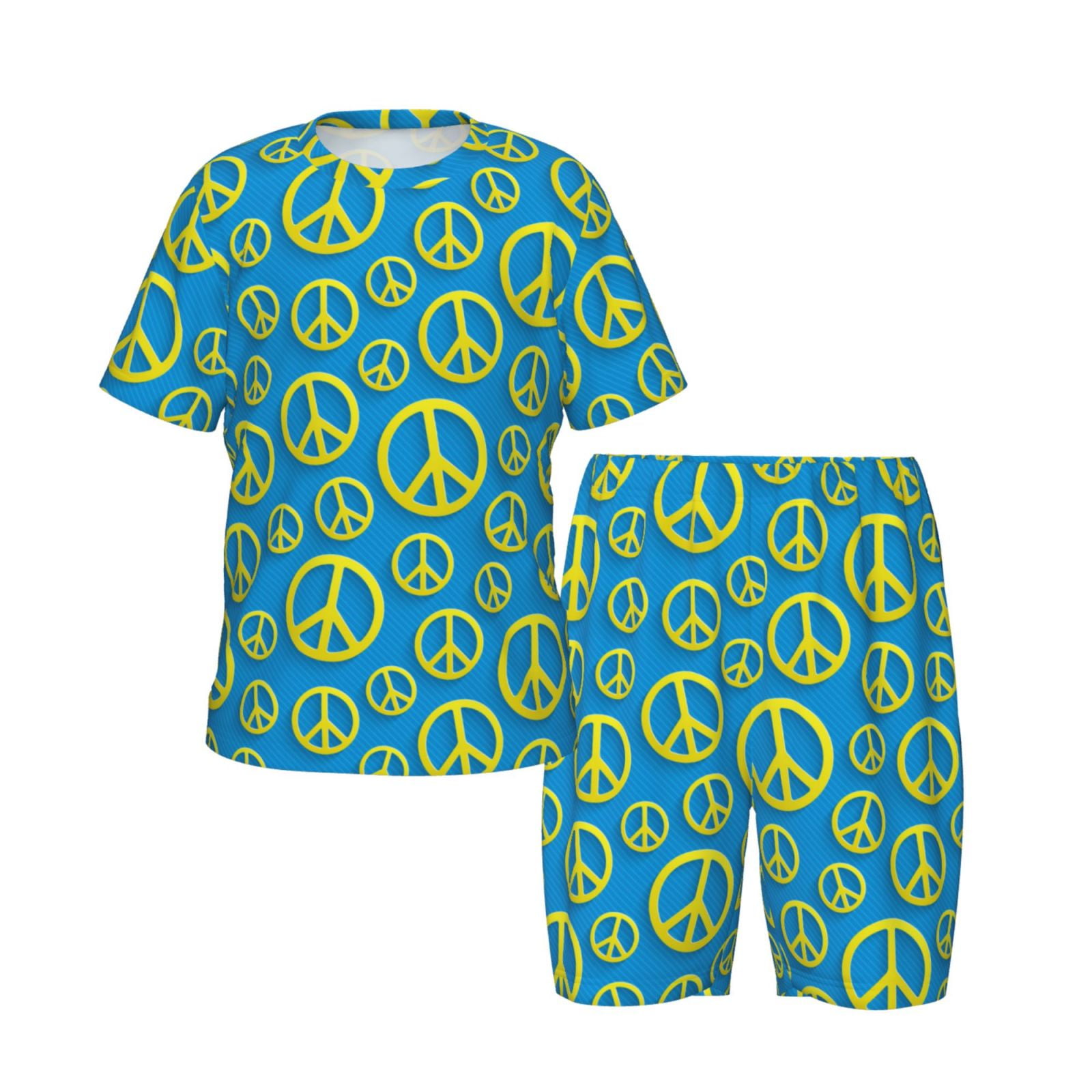 Boys Girls Pajamas Sets for Kids, golden peace sign Flag blue Toddler ...