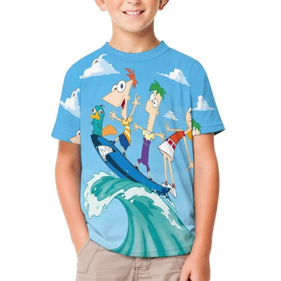 Boys Girls Phi-Neas Friend Ferb0 T-Shirt Crewneck Short Sleeve Tee ...