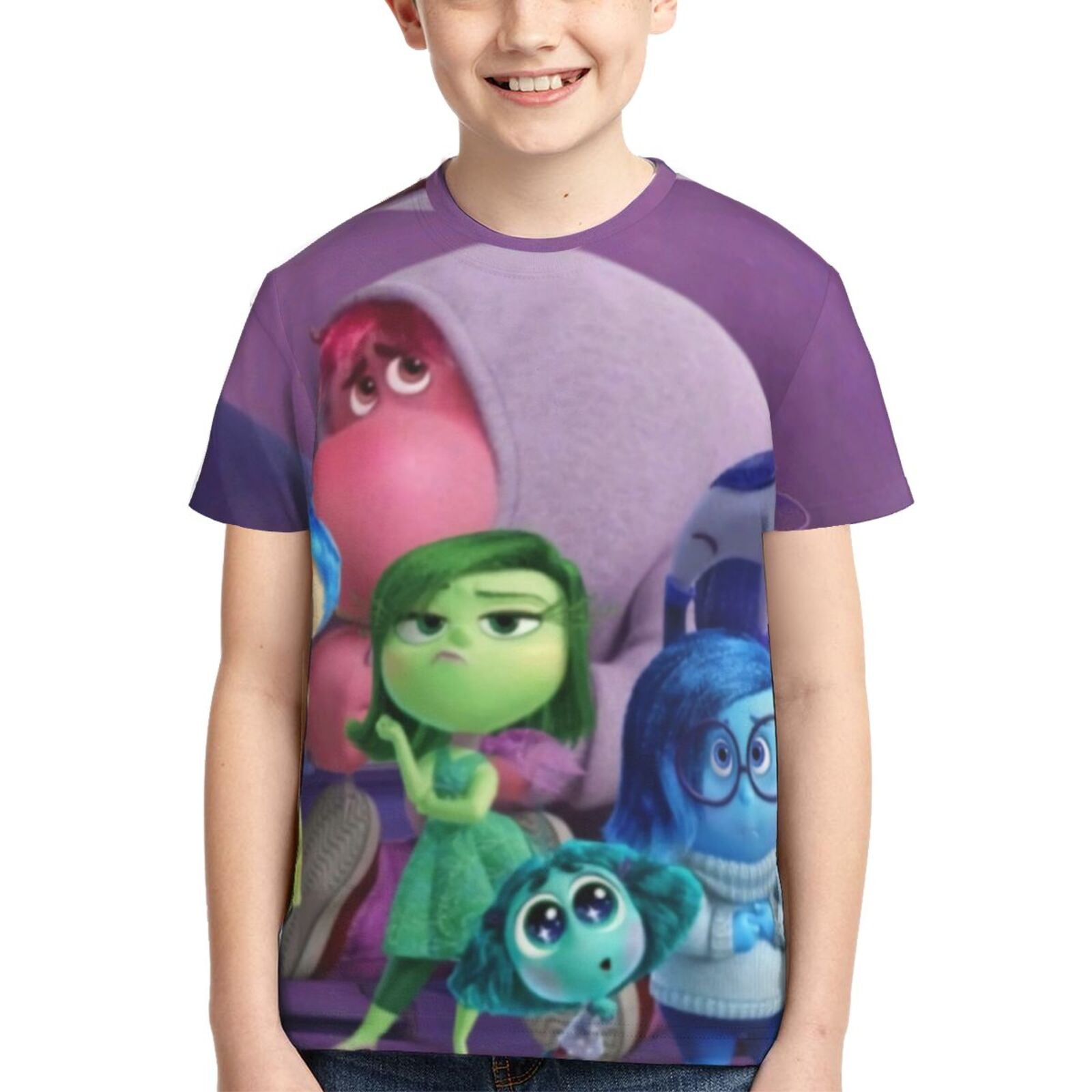 Boys Girls Pixar Inside Out Current Mood Many Emotions T-Shirt Crewneck ...