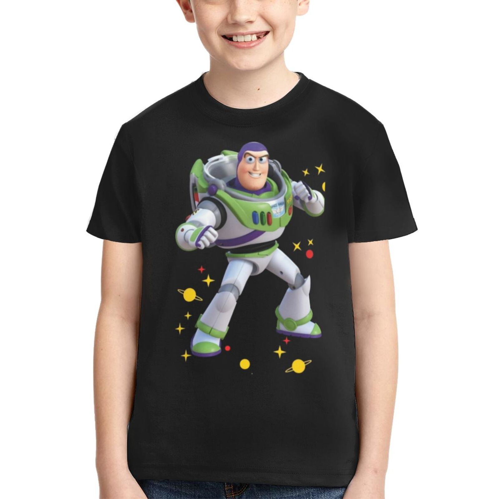 Boys Girls Pixar Toy Story Buzz Lightyear Strong Pose T-Shirt Crewneck ...