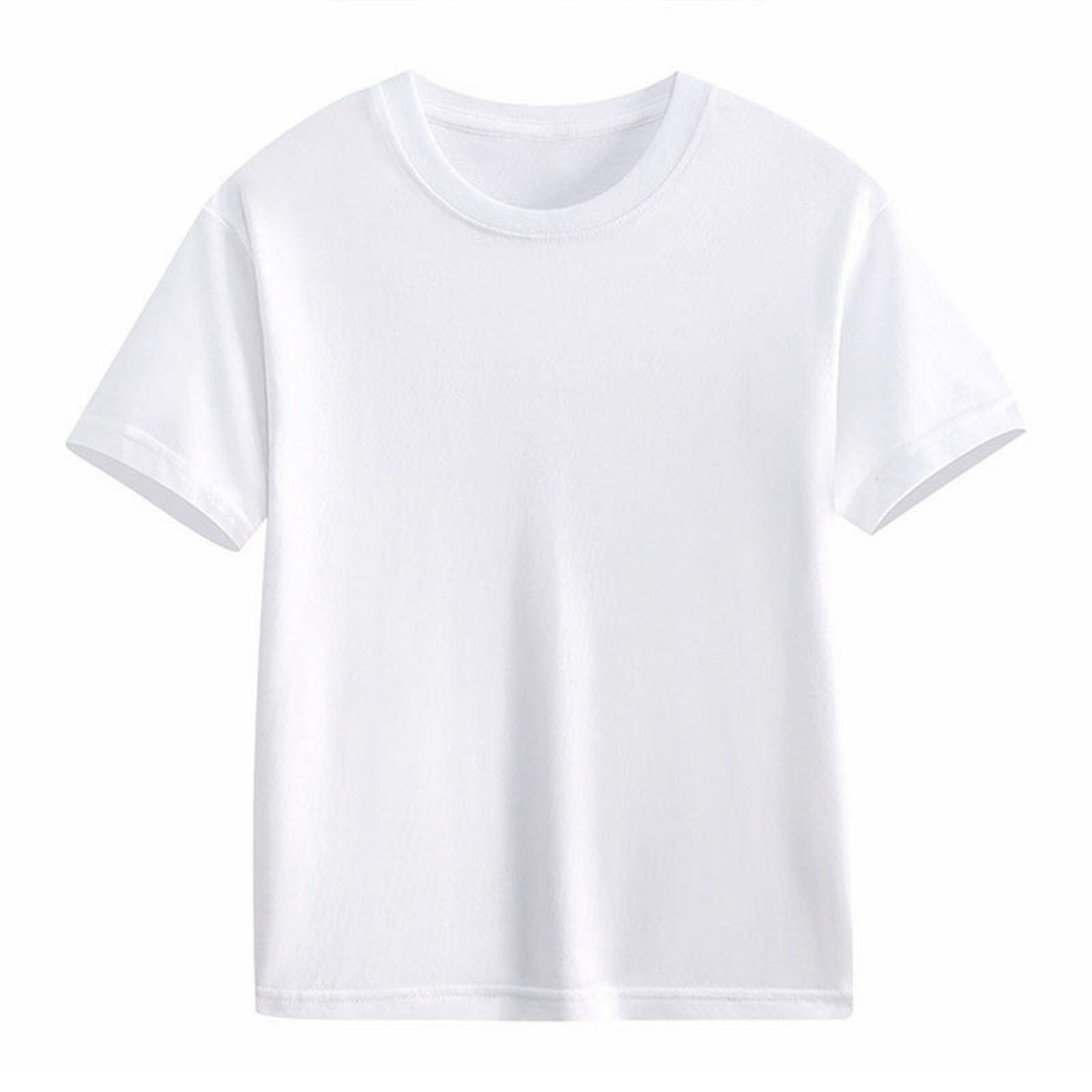 Boys Girls Plain Basic Tees Short Sleeve Athletic Uniform T-Shirt Kids ...