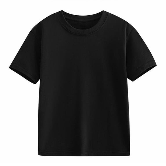 Boys Girls Plain Basic Tees Short Sleeve Athletic Uniform T-Shirt Kids ...