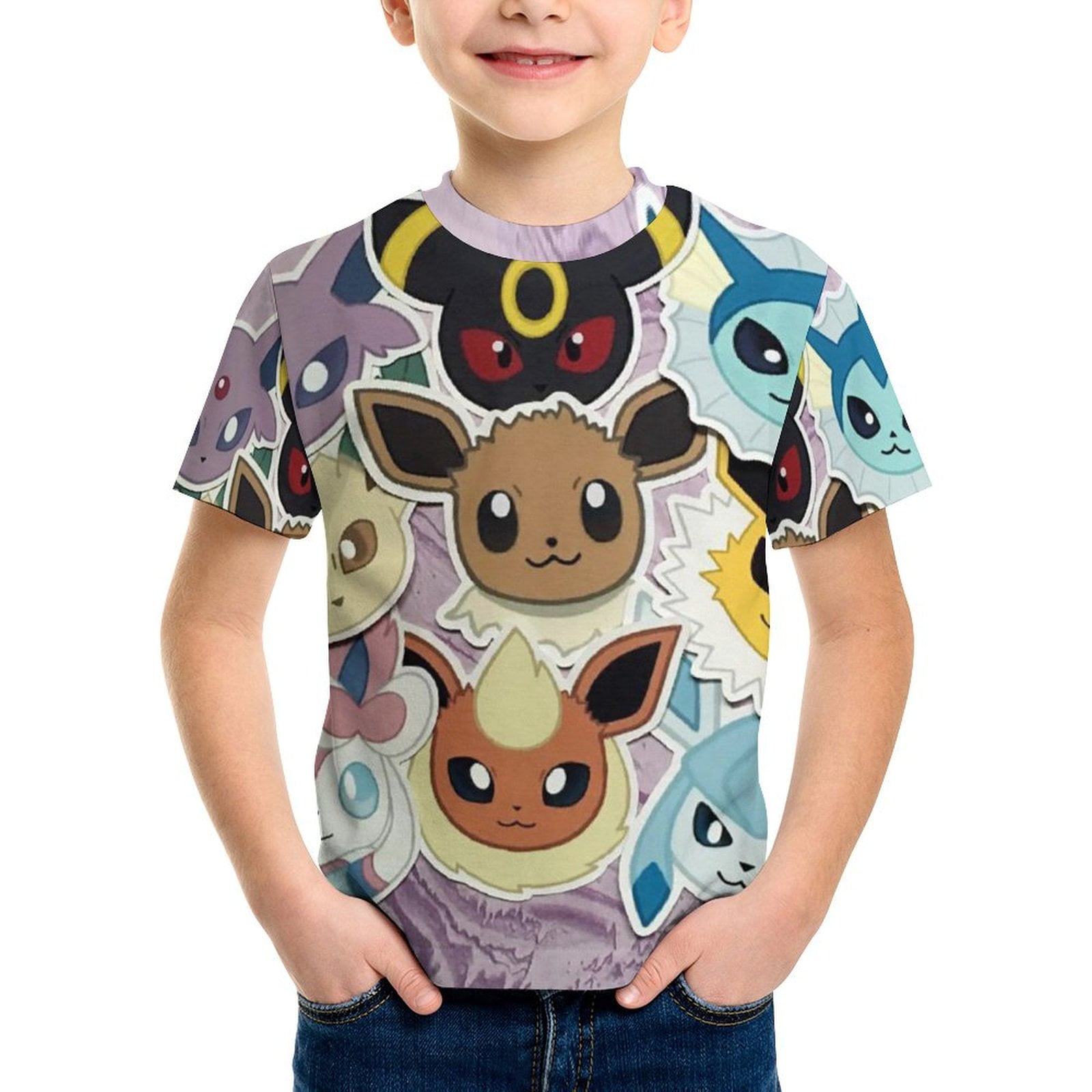 Boys Girls Pokemon_Ee_vee T-Shirt Customized Short Sleeve Novelty ...