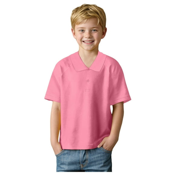 Boys Girls Polos Shirts Short Sleeve Cotton Soft Toddler Kids Summer ...