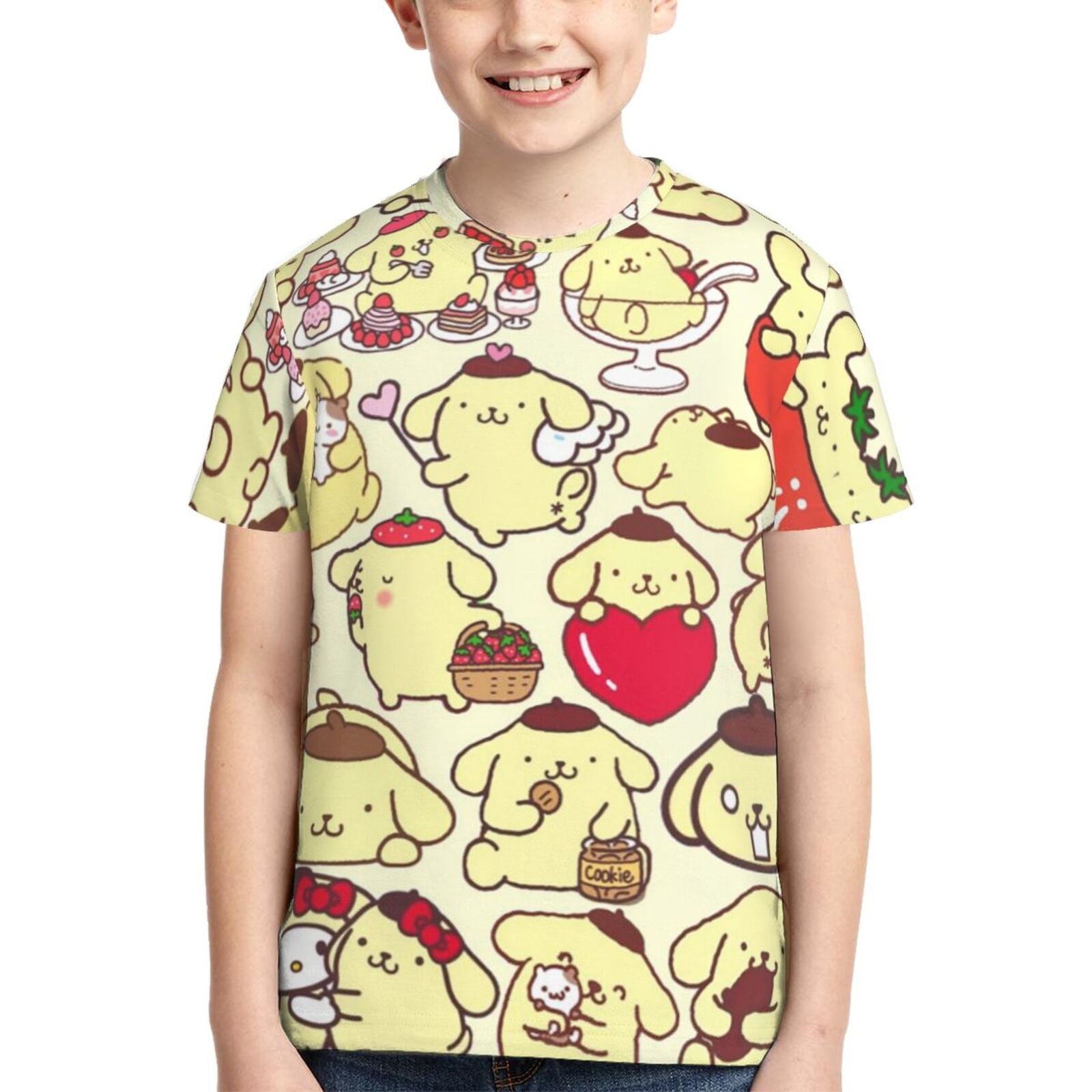 Boys Girls Pompompurin Shirt Graphic T-Shirt Crewneck Short Sleeve 3d ...
