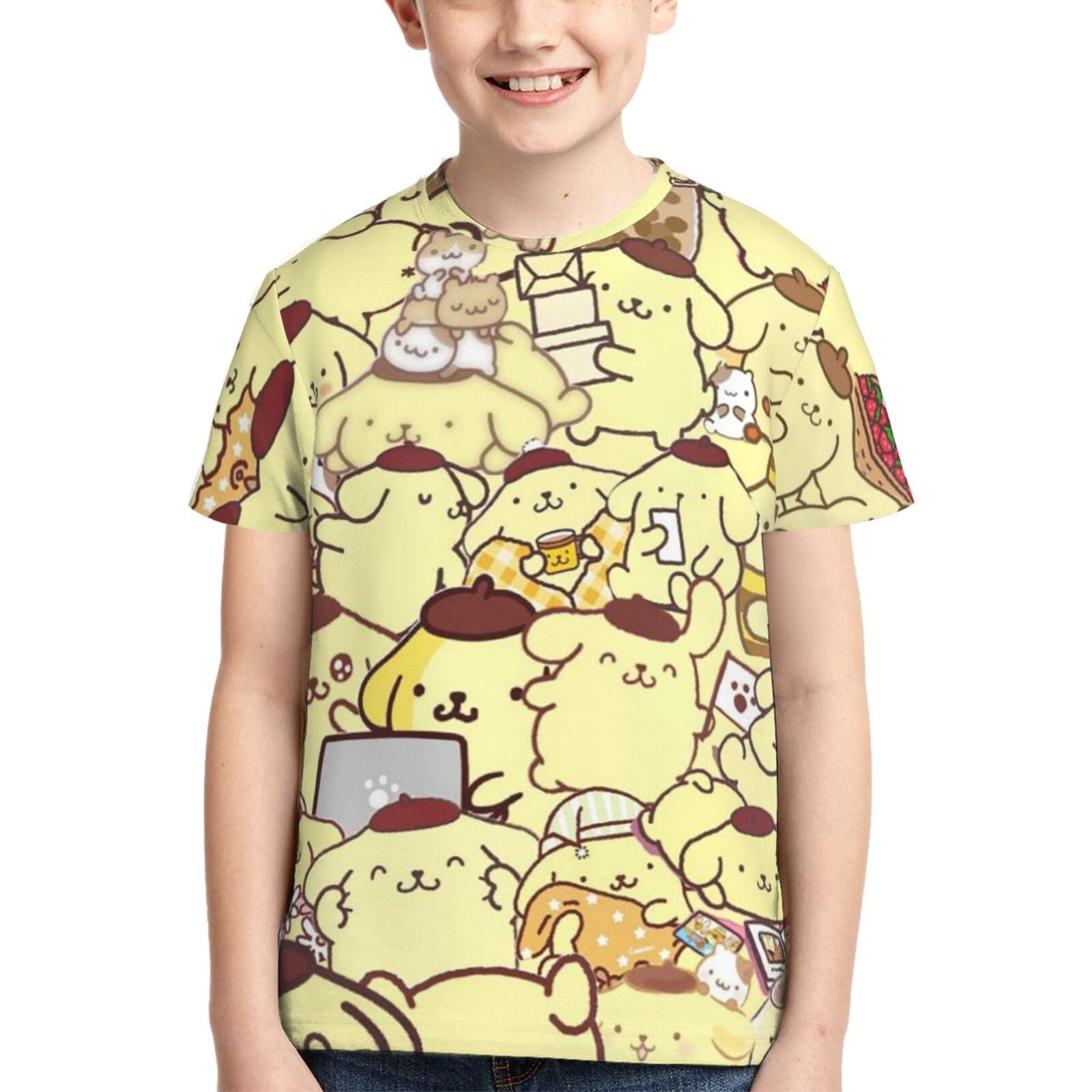 Boys Girls Pompompurin Shirt Graphic T-Shirt Crewneck Short Sleeve 3d ...