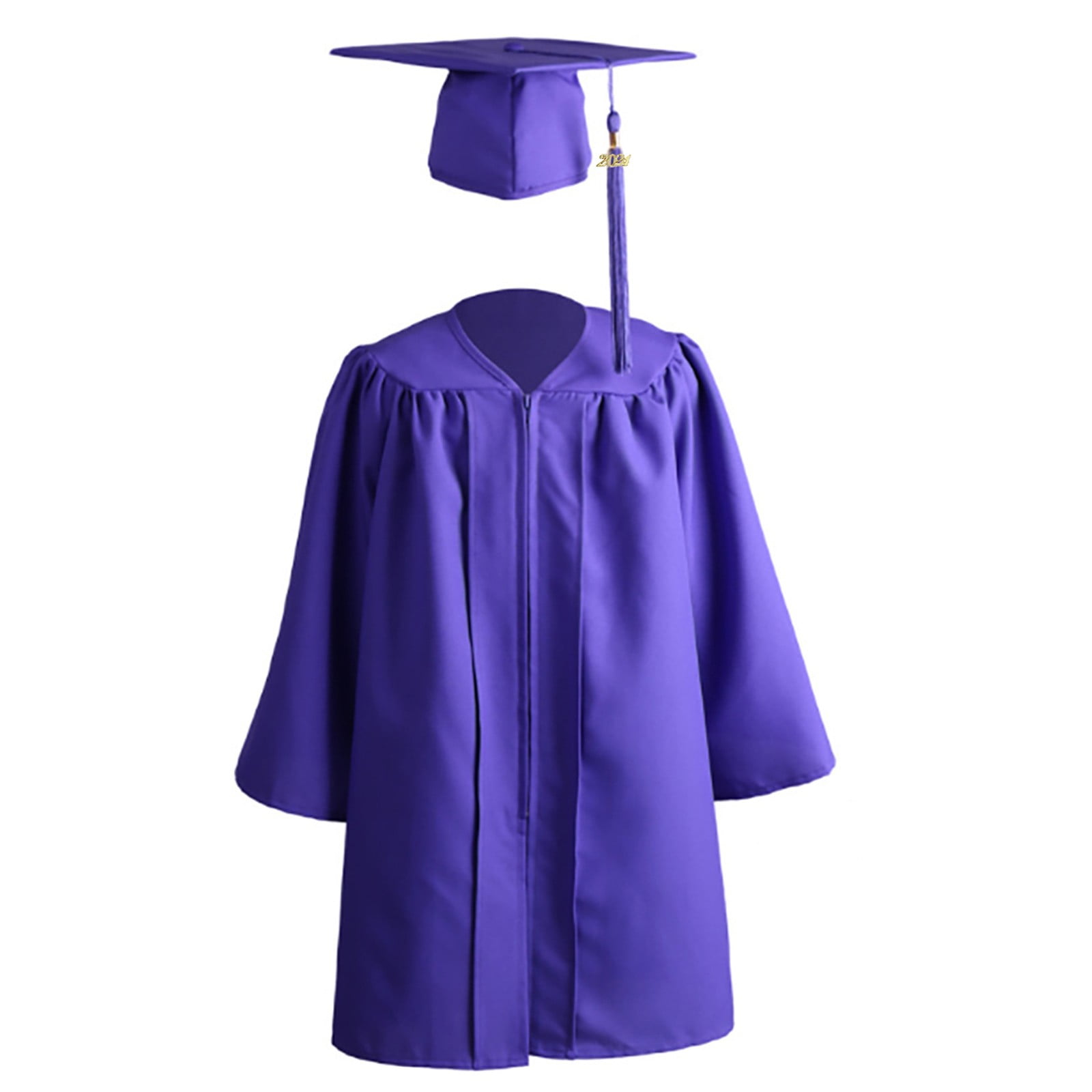 Boys Girls Preschool Graduation Cap and Gown Set 2024 Purple Cap and ...