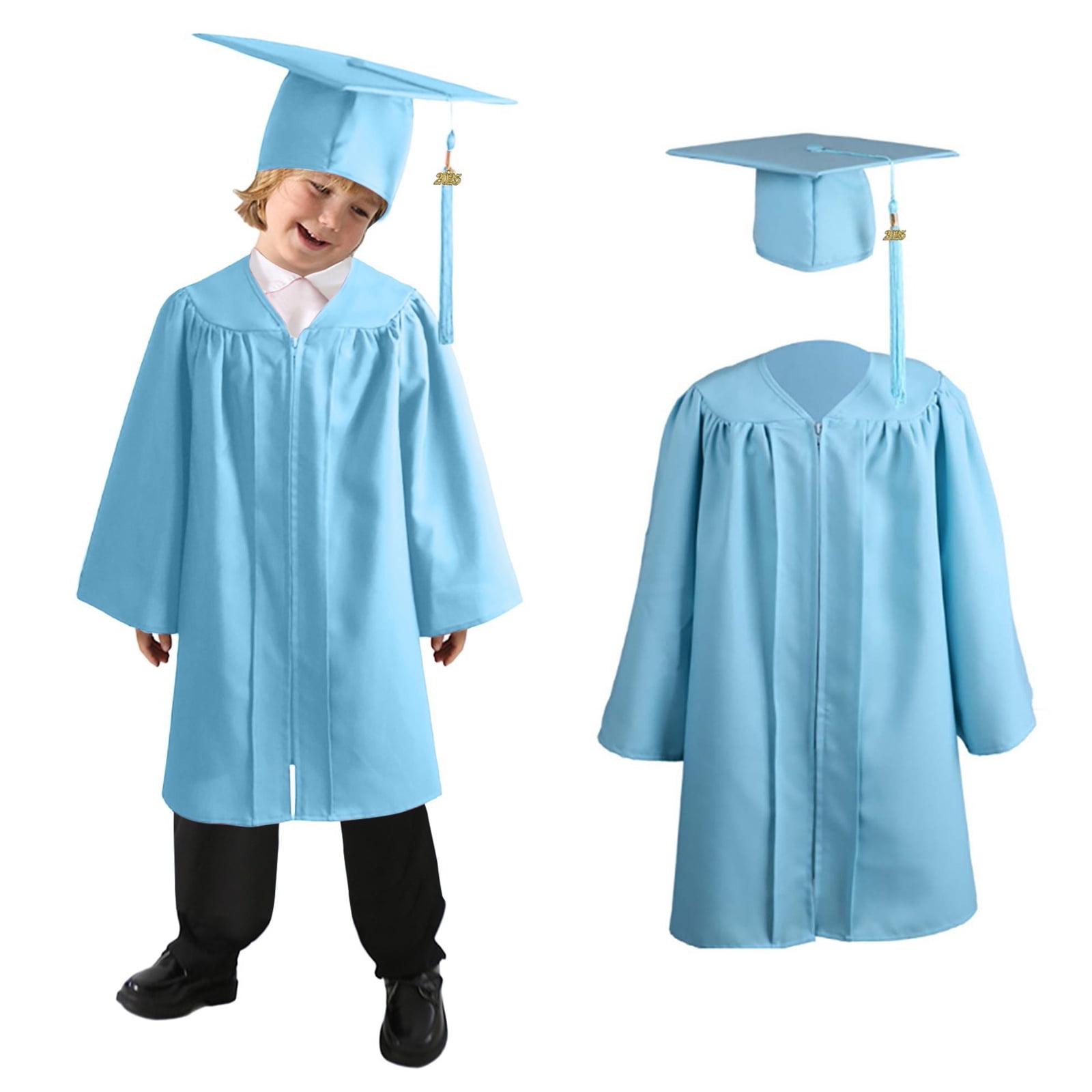 Boys Girls Preschool Graduation Cap and Gown for Toddlers Blue Cap and ...