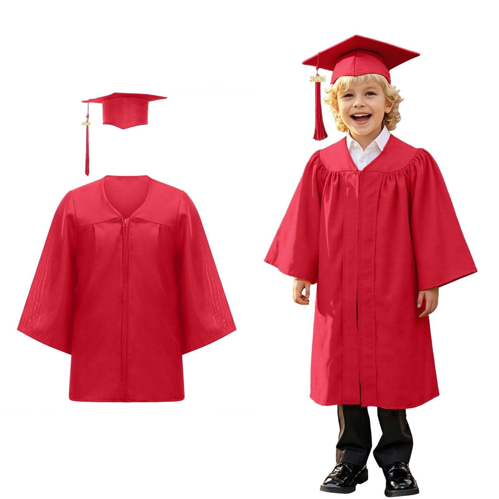 Boys Girls Preschool Graduation Cap and Gown with Tassel and Gold Stole ...