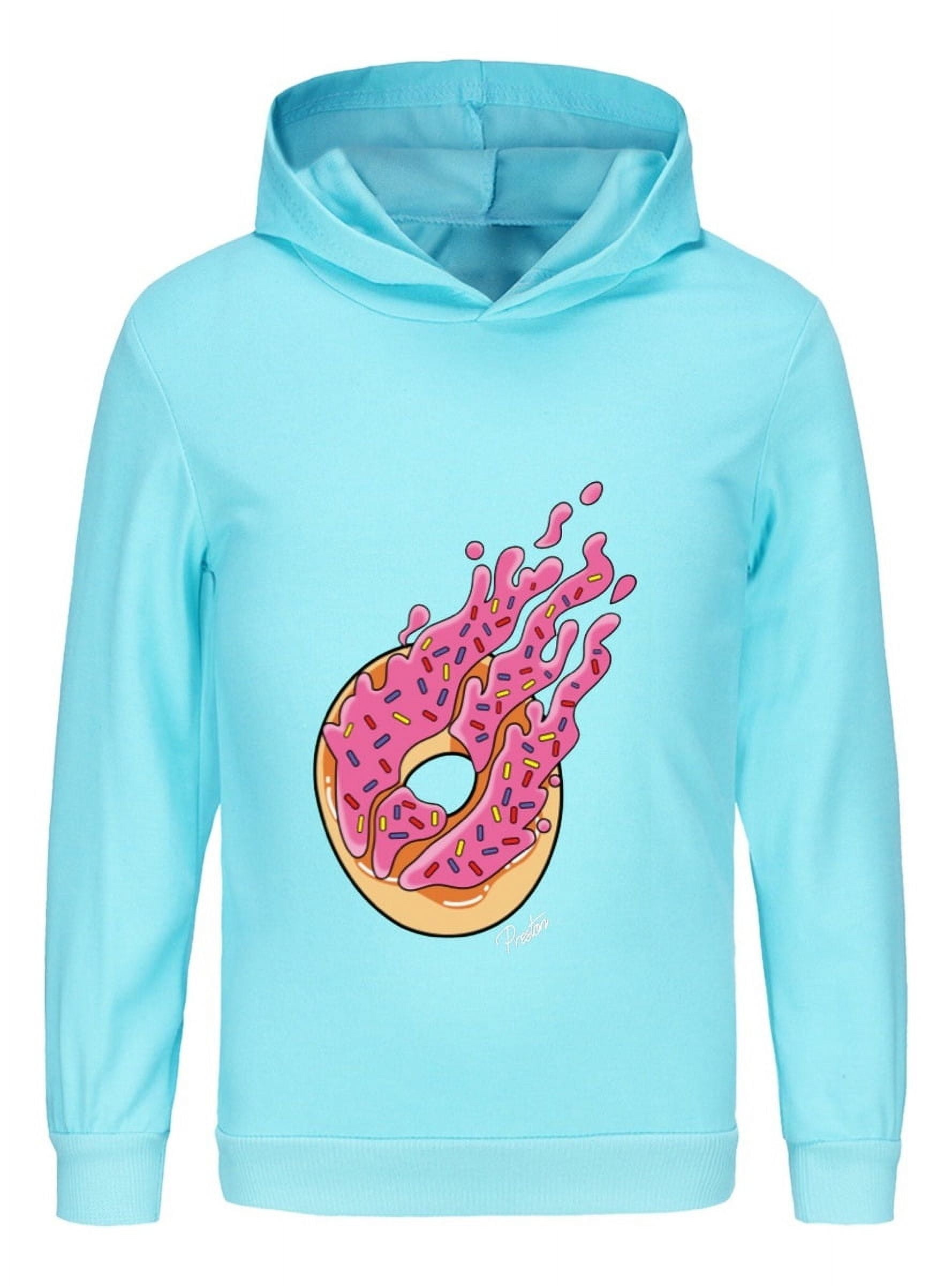 Boys Girls Preston Playz Hoodie – Lightweight Flame Graphic Pullover ...