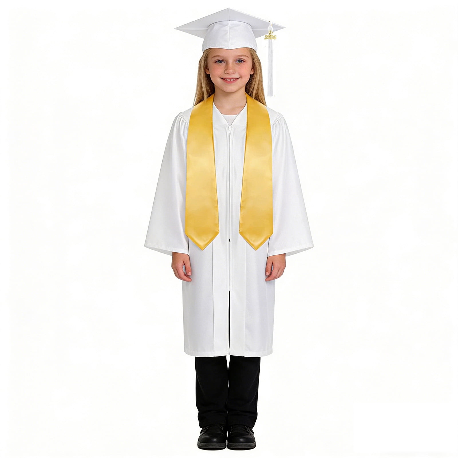 Boys Girls Primary School Graduation Cap and Gown with Gold Stole for ...