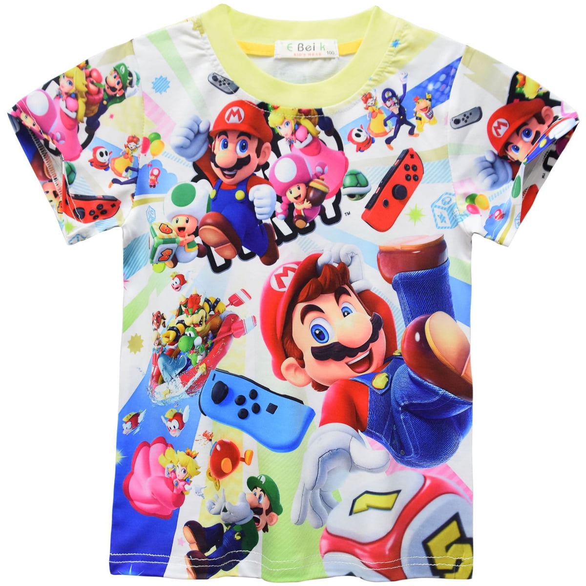 Boys Girls Princess Peach Super Mario Game Movie Cartoon Casual T ...