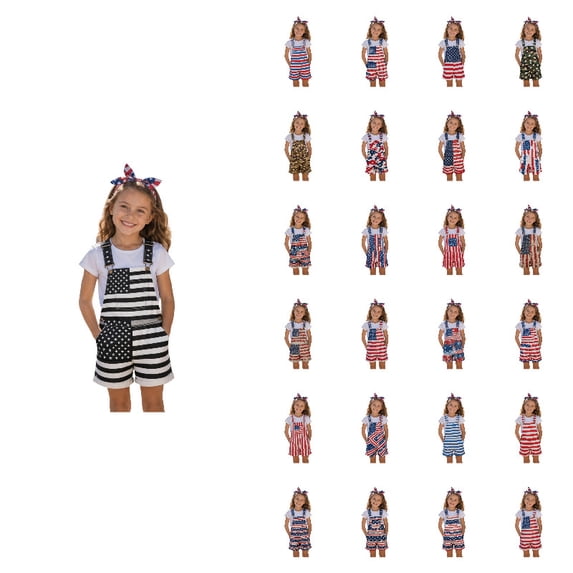Boys Girls Print Romper Sleeveless Adjustable Strap Short Beach Casual ...