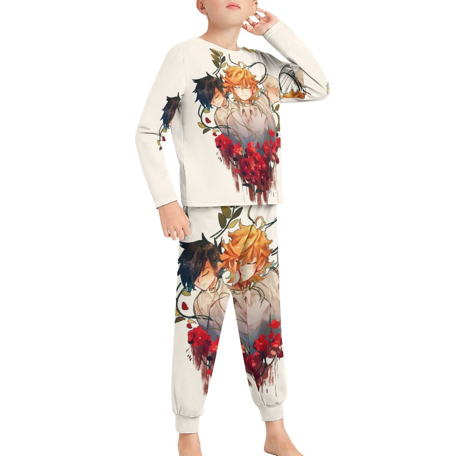 Boys Girls Promised Never-Lan Costumes Kids Pajamas Set Tee Shirt Pants ...