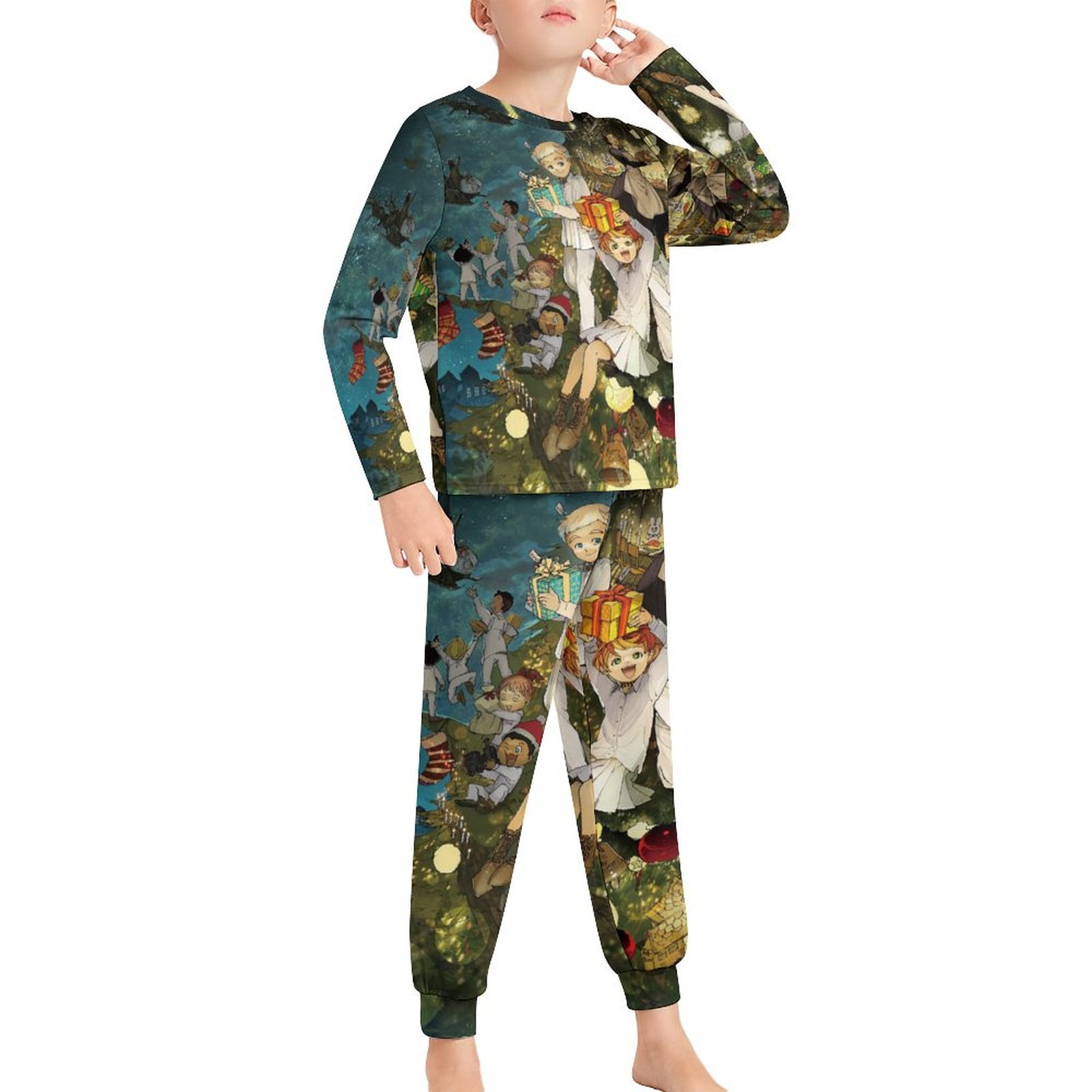 Boys Girls Promised Never-Lan Costumes Kids Pajamas Set Tee Shirt Pants ...