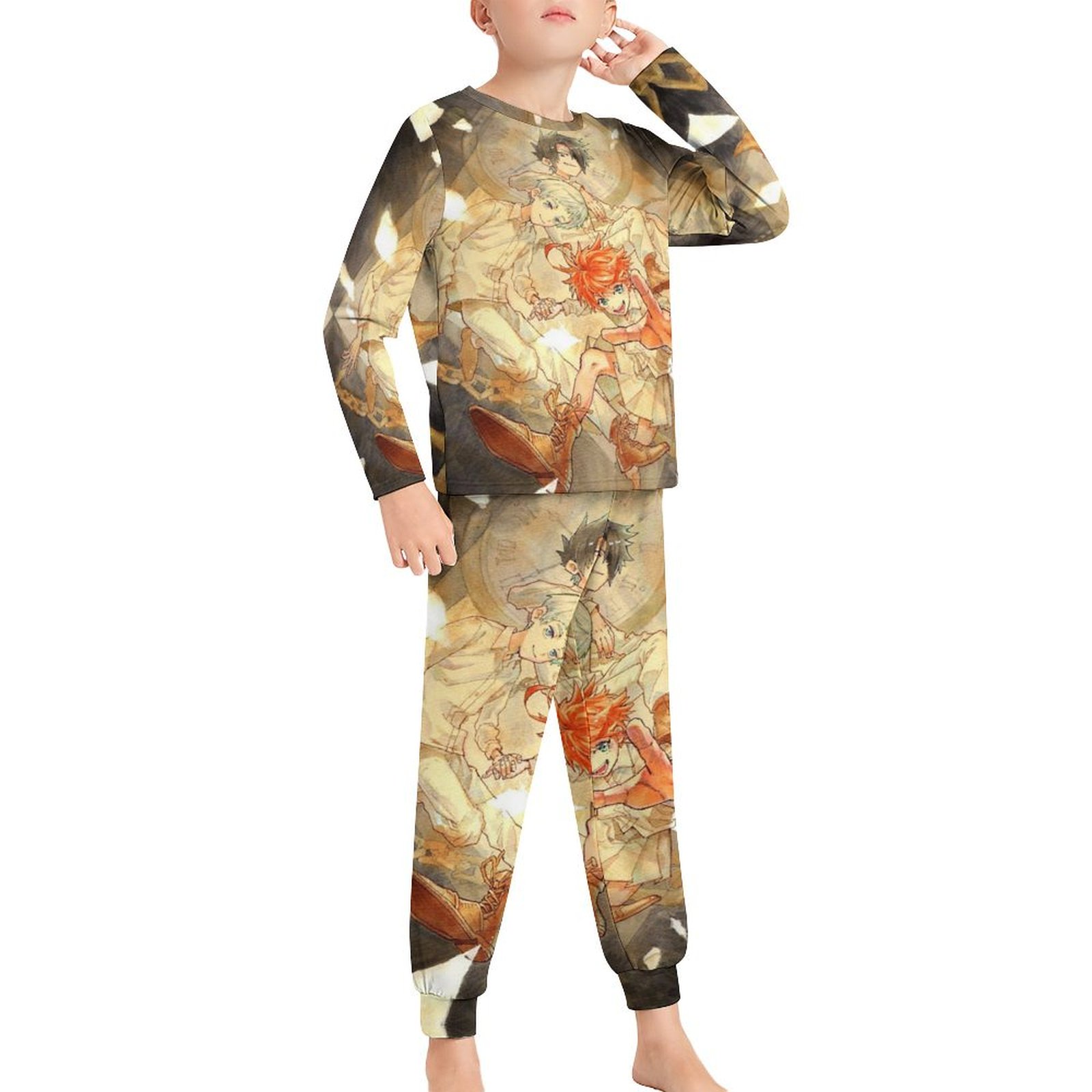 Boys Girls Promised Never-Lan Costumes Kids Pajamas Set Tee Shirt Pants ...