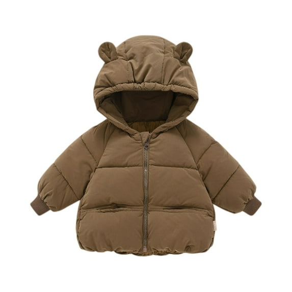 Boys Girls Puffer Coat, Cute Animal Ear Hood with Integrated Hand ...