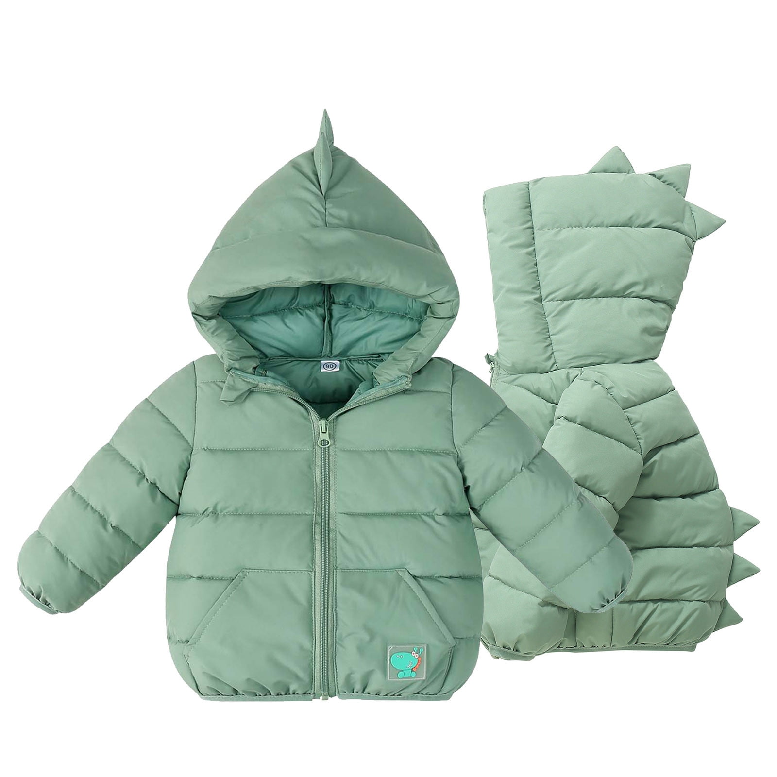 Boys' and Girls' Puffer Jacket Lightweight Printed Padded Jacket Hooded ...