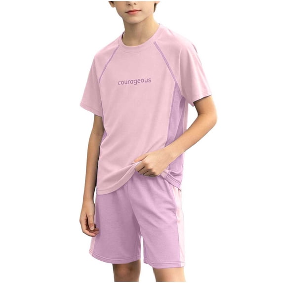 Boys Girls Quick Dry 2-Piece Tennis & Athletic Outfit, Short Sleeve ...