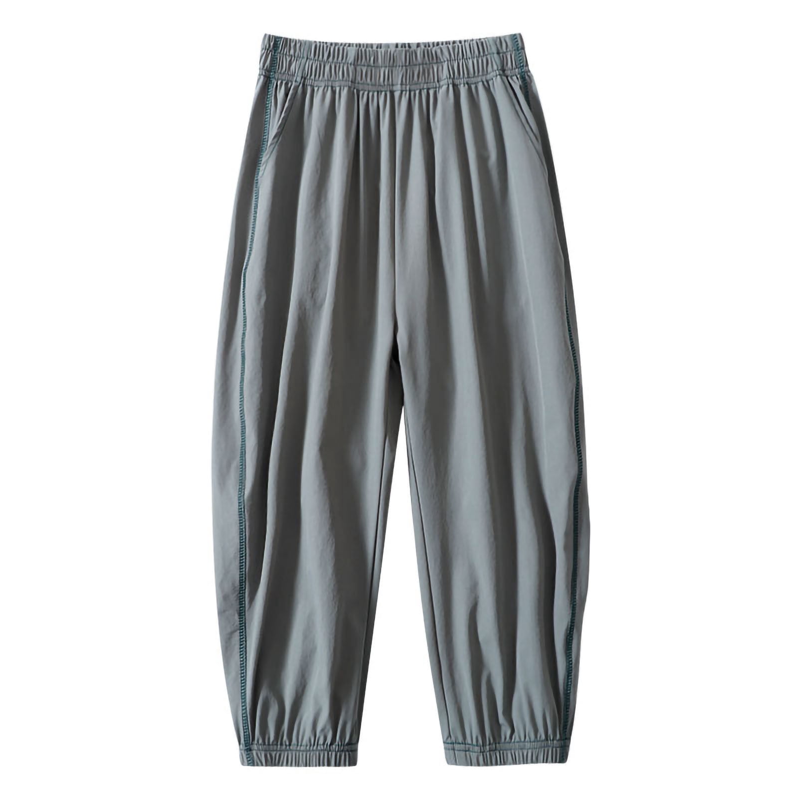 Boys & Girls Quick Dry Workout Pants Elastic Waist Tapered Leg Pants ...