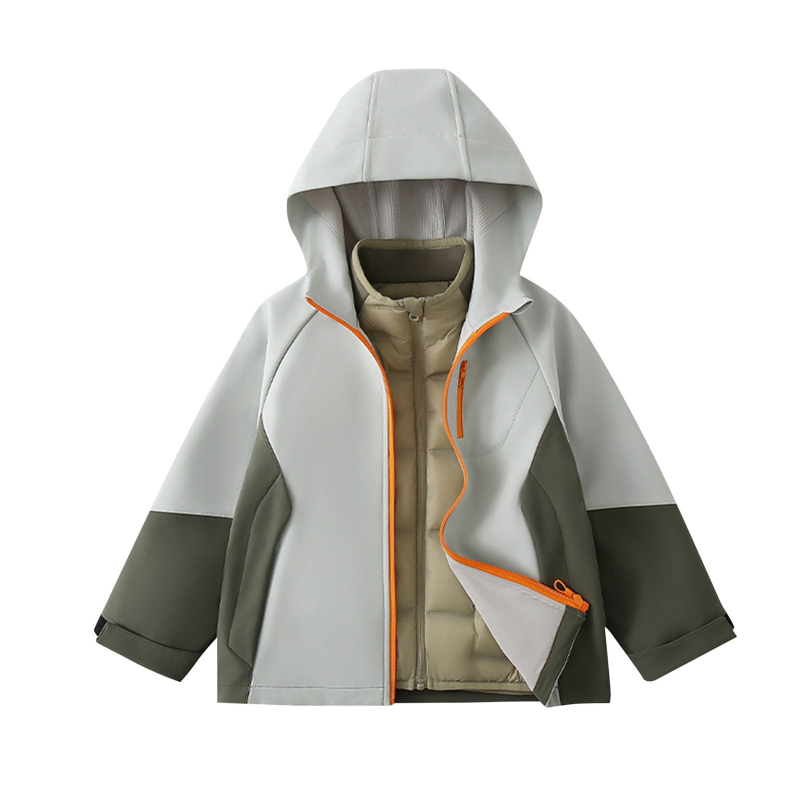 Boys Girls Rain Jacket Lightweight Waterproof Hooded Fleece Lined ...