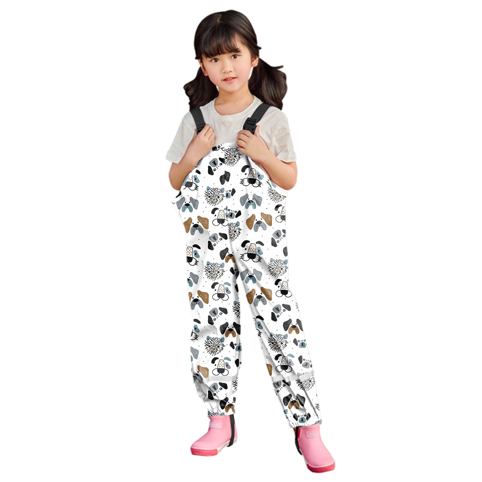 Boys Girls Raincoats Toddler Casual Cartoon Print Waterproof Dungarees ...