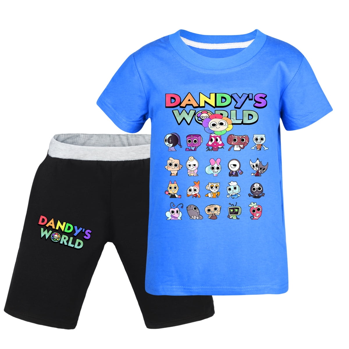 Boys Girls Roblox Dandy's World Cartoon Graphics T-Shirts Set Summer ...