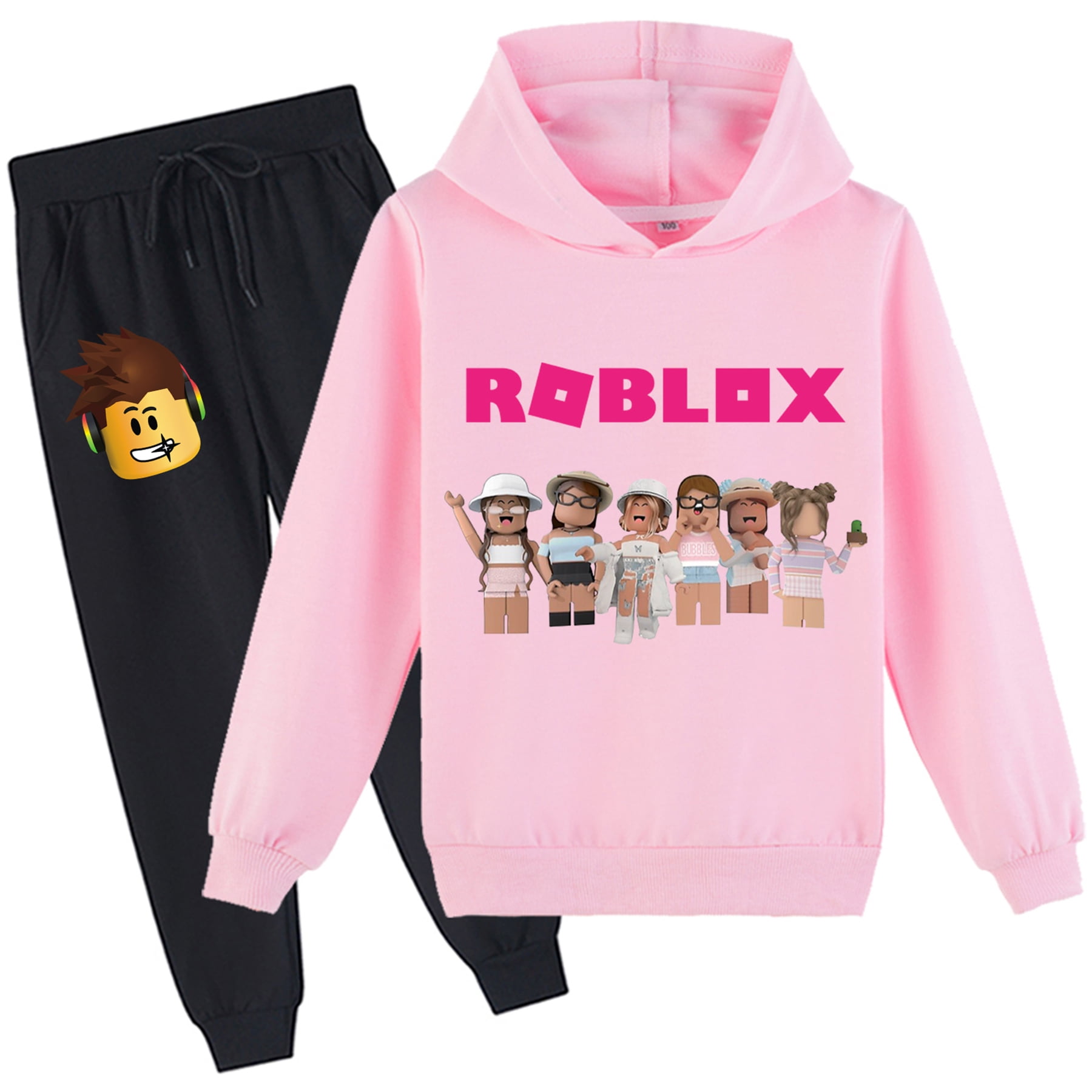Boys Girls Roblox Pullover Hoodies and Sweatpants Set-Casual Tracksuit ...