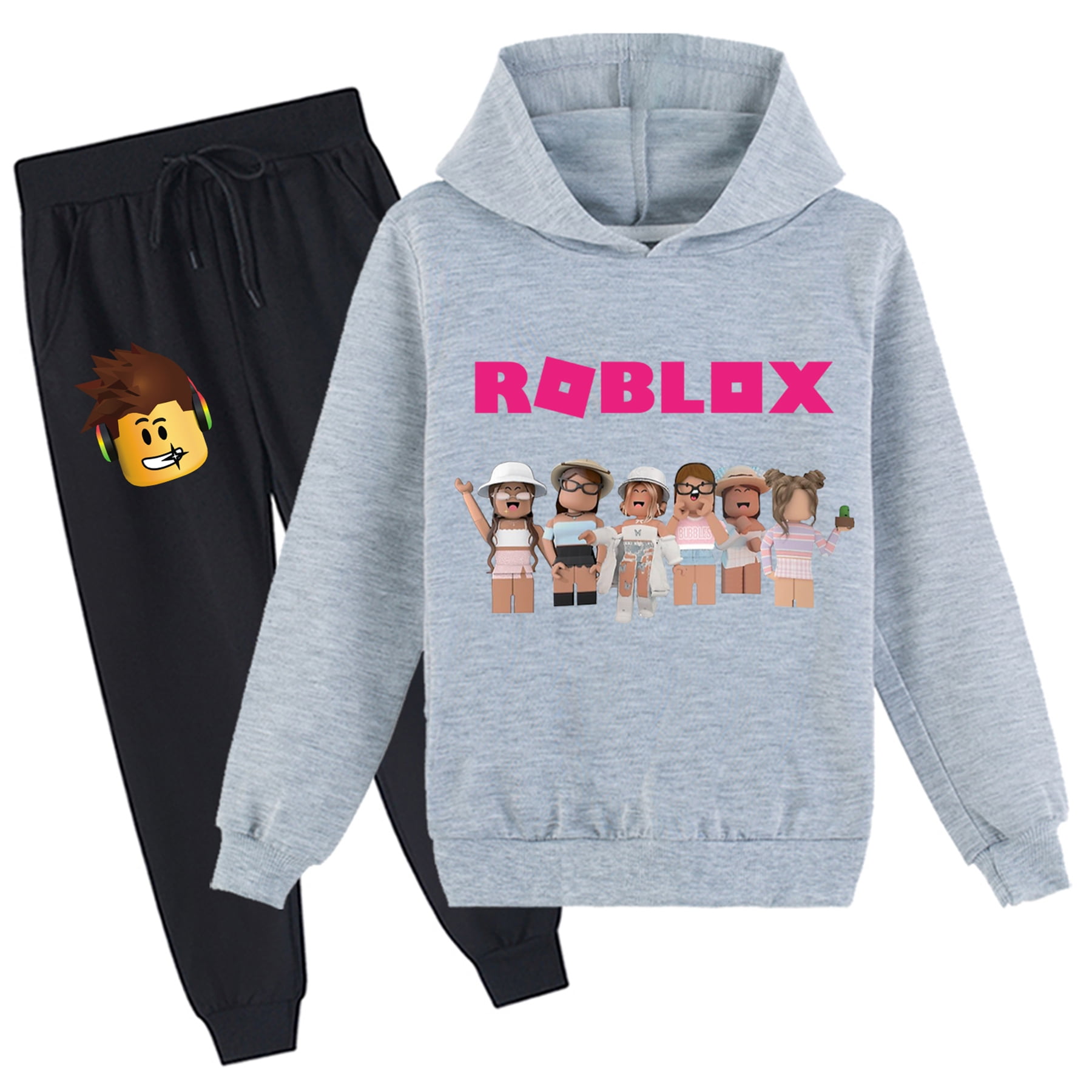Boys Girls Roblox Pullover Hoodies and Sweatpants Set-Casual Tracksuit ...