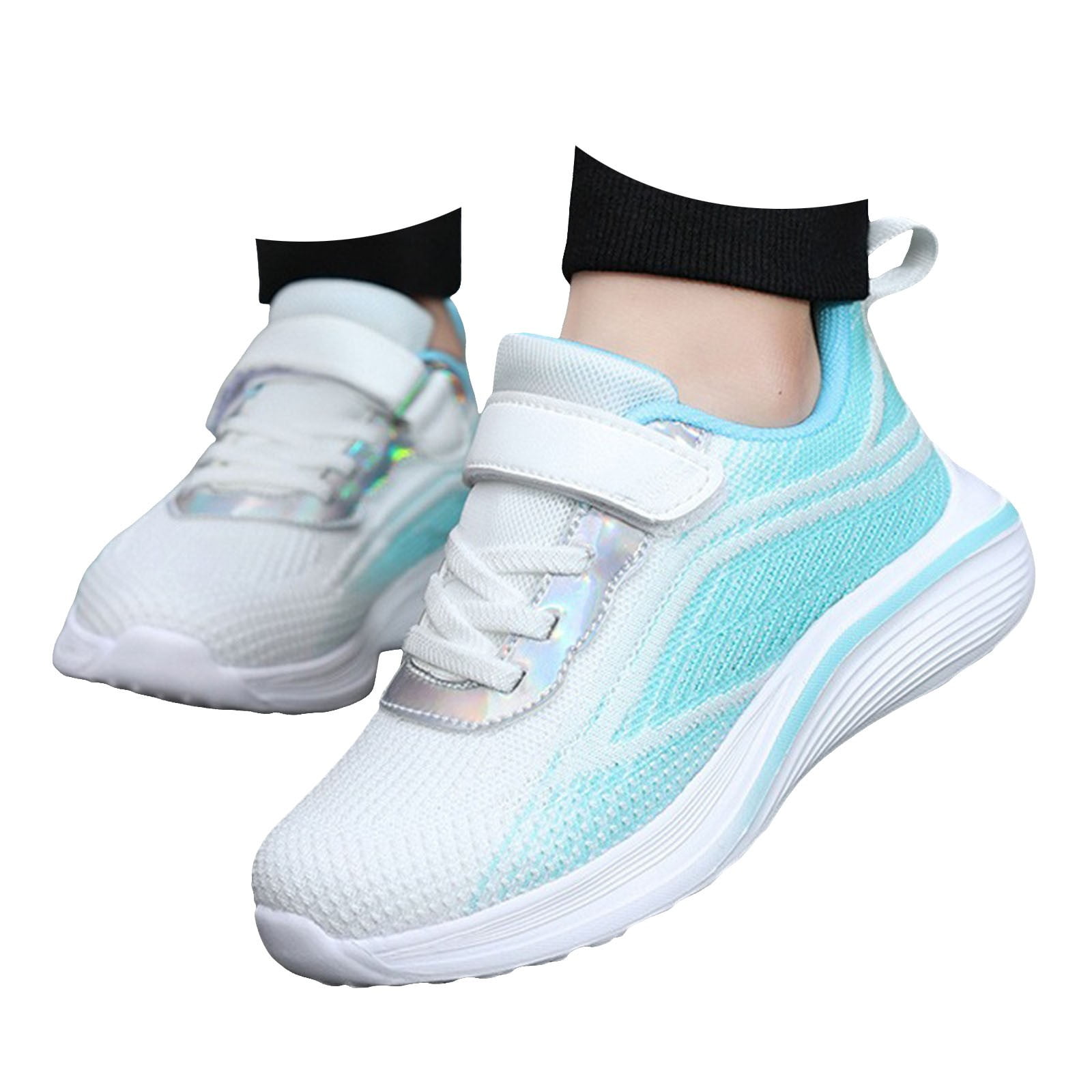 Boys Girls Running Shoes Knit Mesh Cushioning Sneakers Comfortable Arch ...