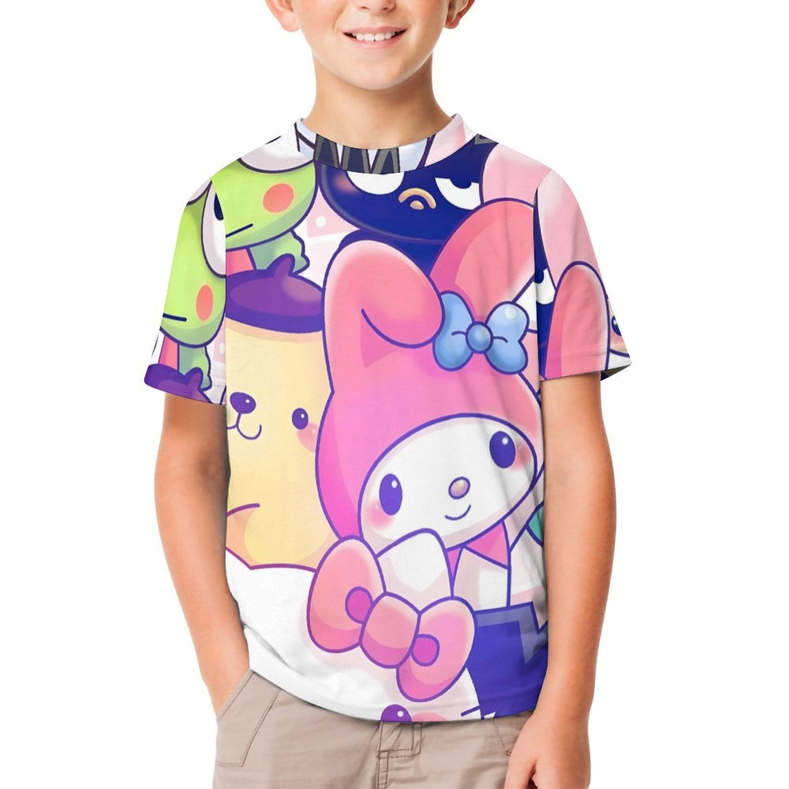 Boys Girls San'rio Family Kitty Kuromi Graphic Printed T-Shirt Crewneck ...