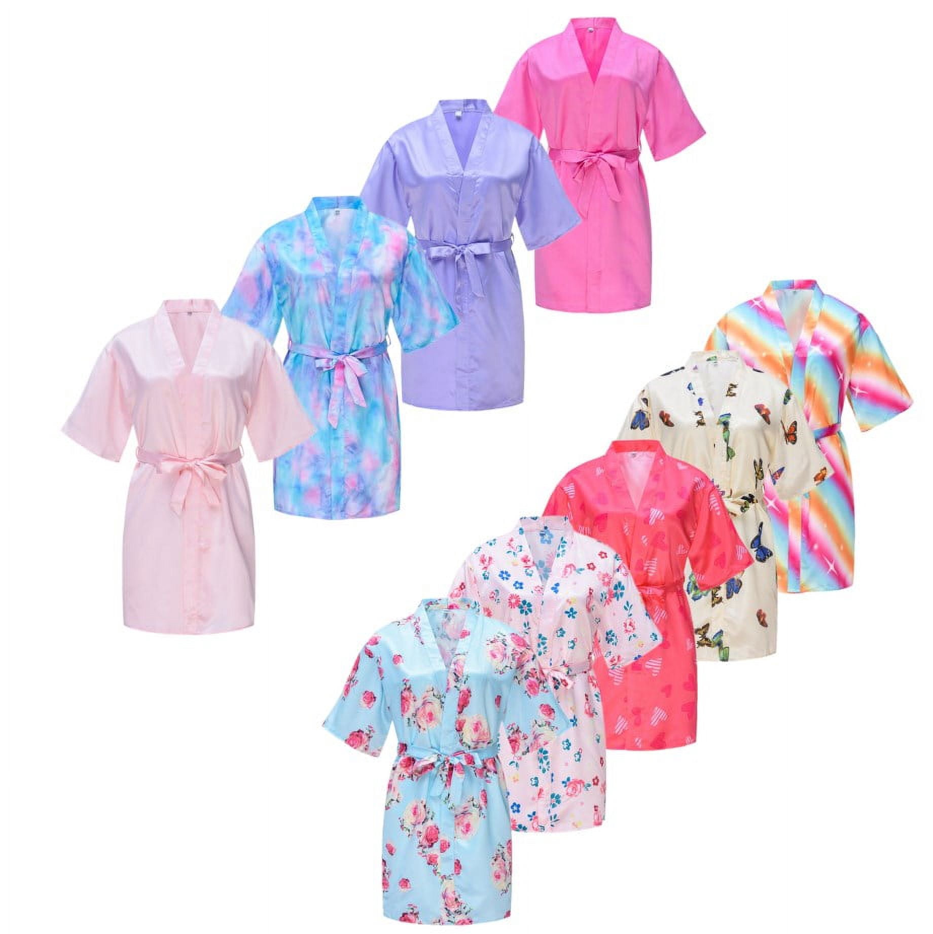 Boys Girls Satin Kimono Bathrobes with Belt, SILVERCELL Toddler Teens ...