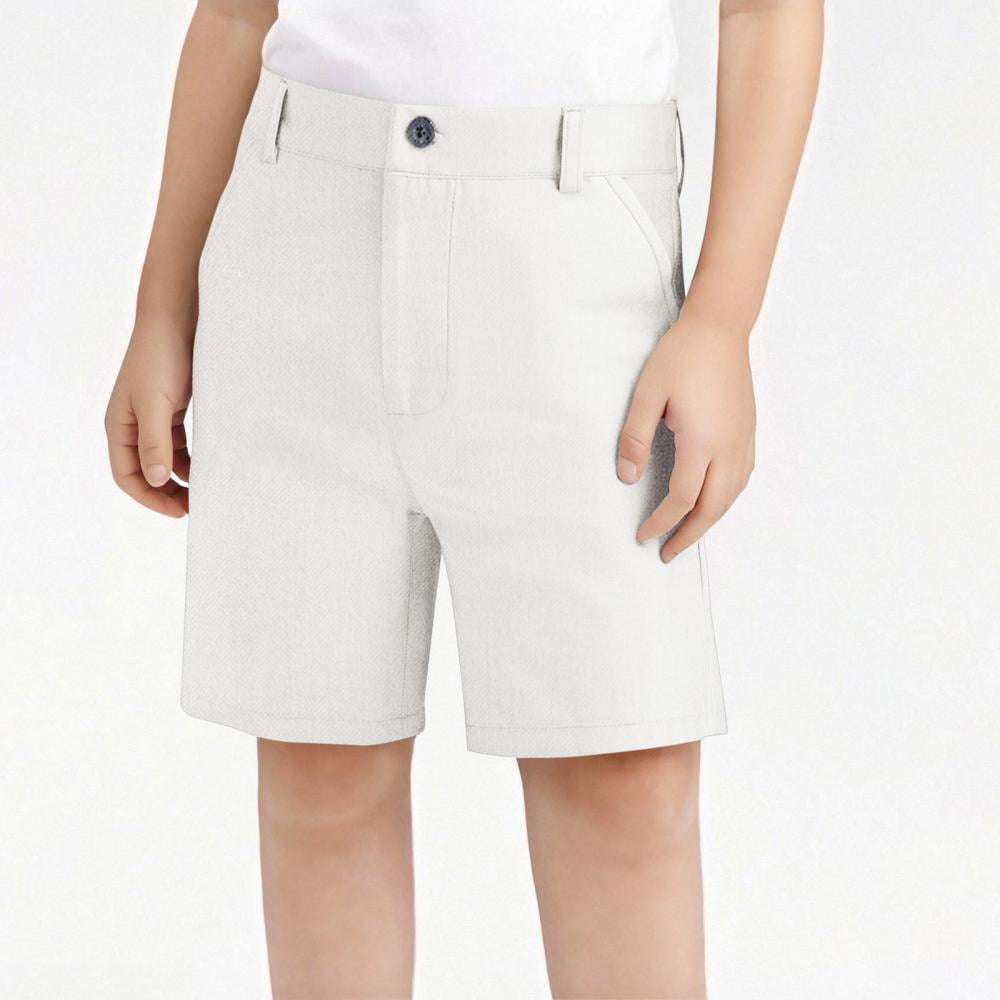 Boys Girls School Uniform Bermuda Shorts Pull-On Fit Stretchy Kids ...