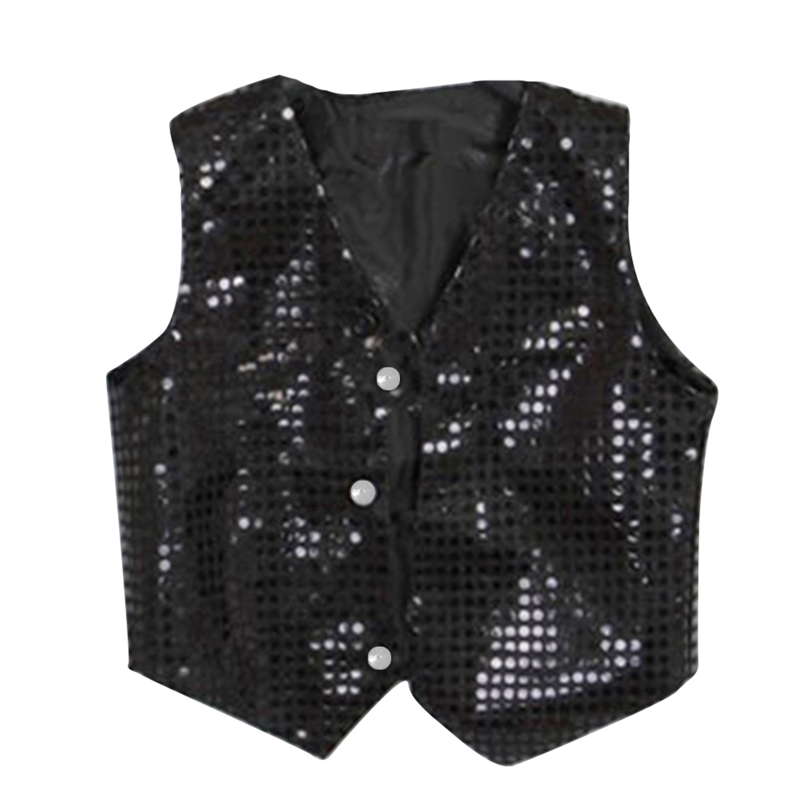 Boys Girls Sequined Vest Waistcoat Hip-hop Dance Party Street Show ...