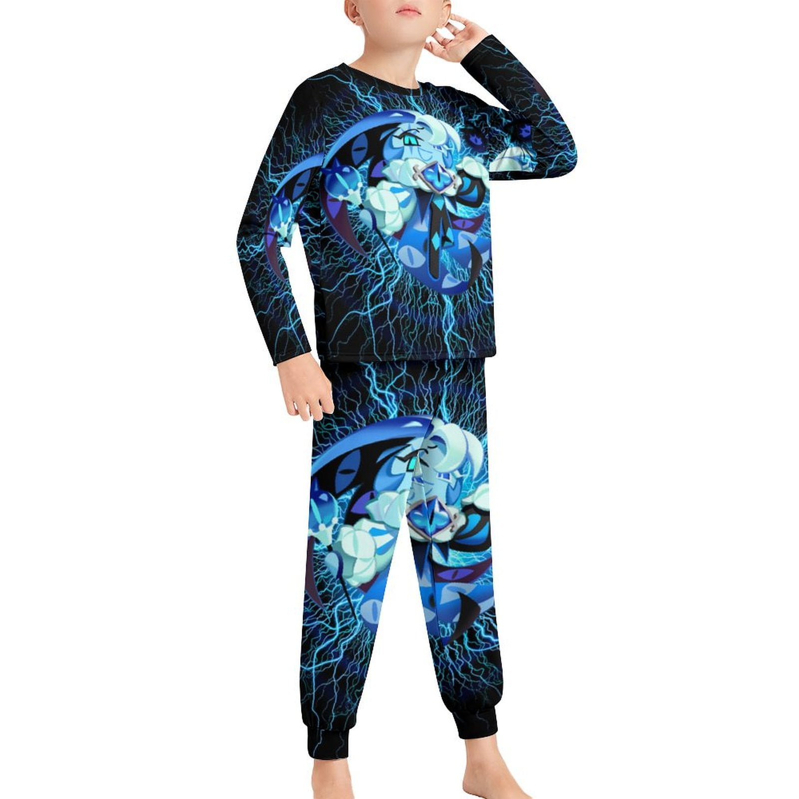 Boys Girls Shadow Milk Cookie Costumes Kids Pajamas Set Tee Shirt Pants ...