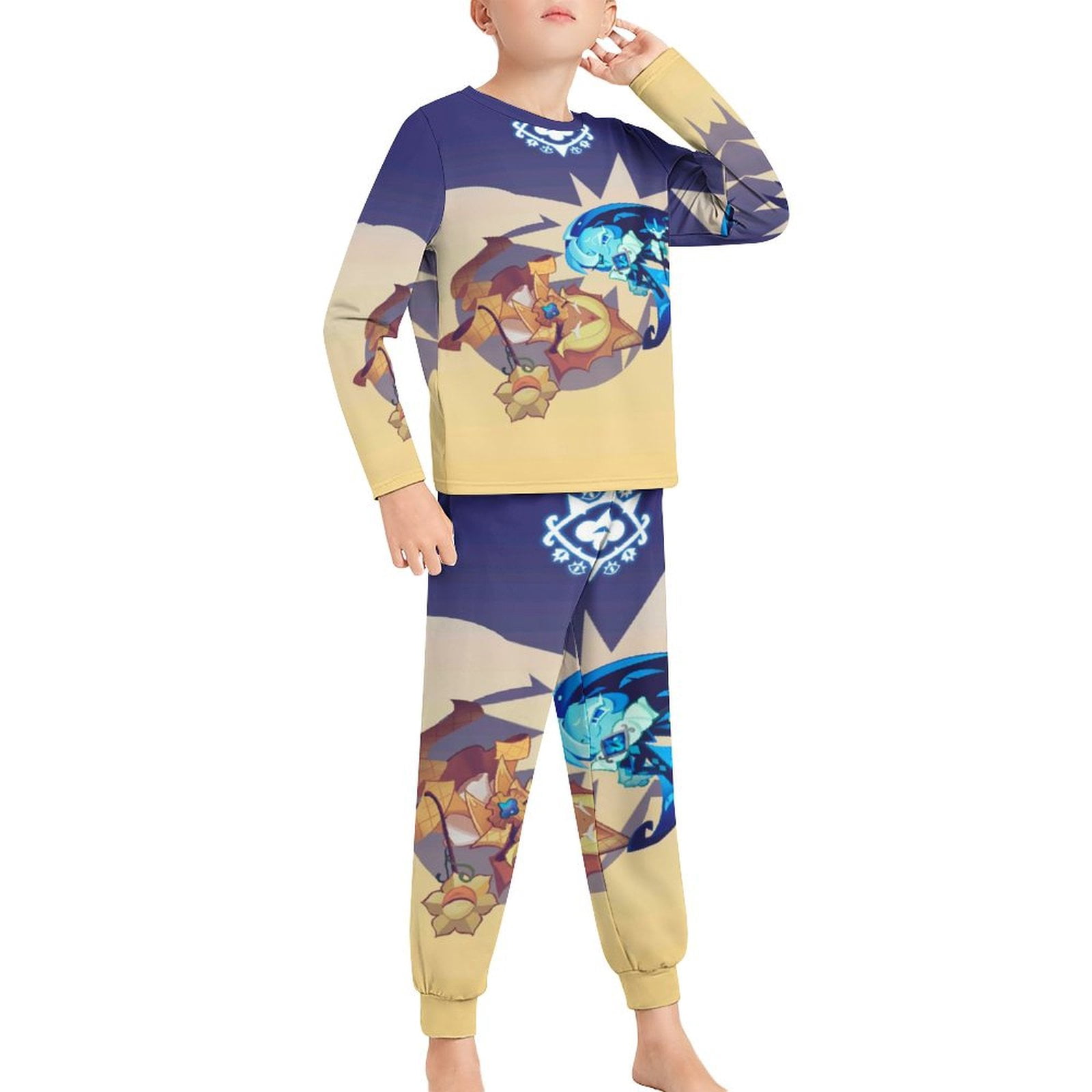 Boys Girls Shadow Milk Cookie Costumes Kids Pajamas Set Tee Shirt Pants ...