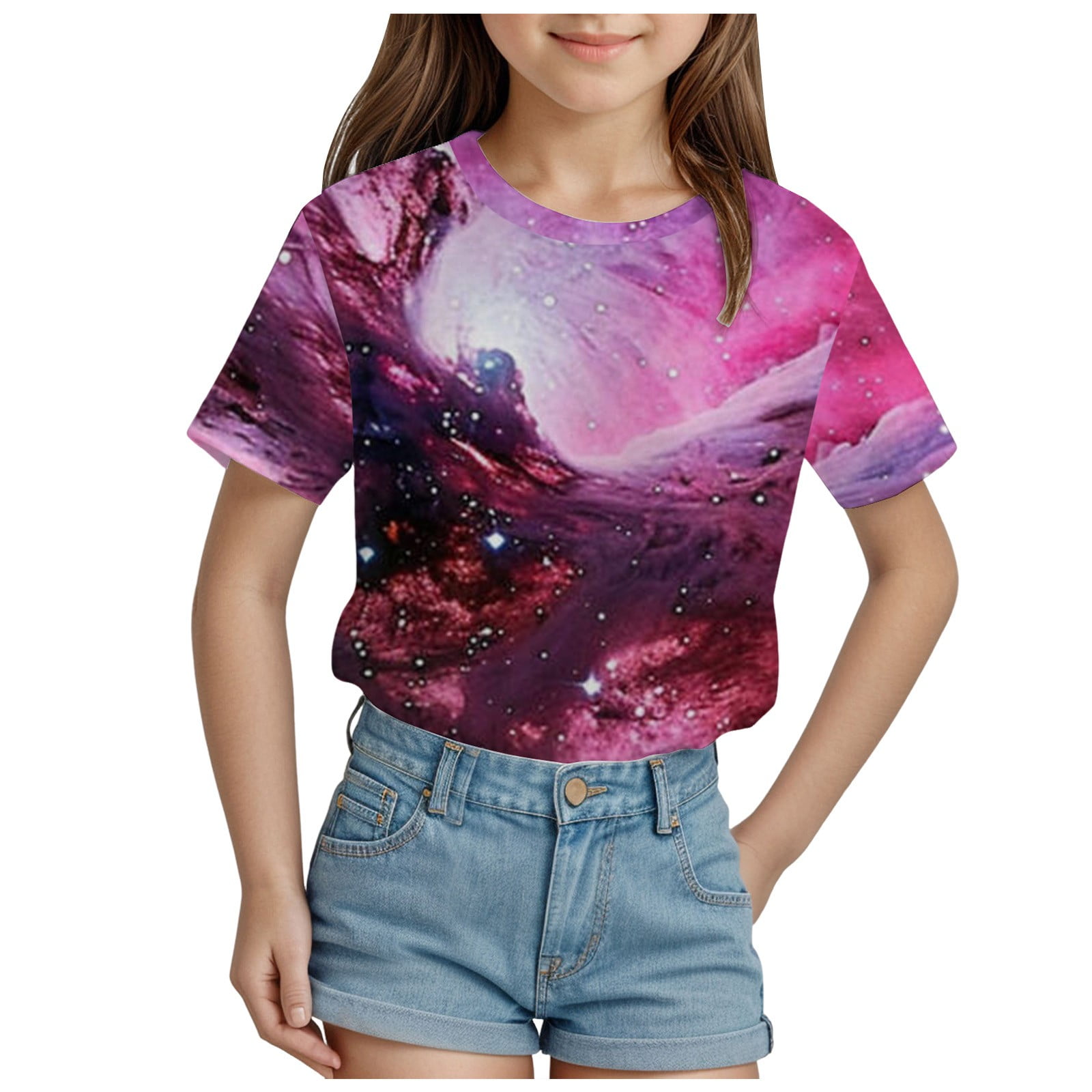 Boys Girls Shirts Graphic T-Shirt Neon Color Kids Novelty Short Sleeve ...