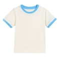Boys Girls Shirts School Crew Neck Short Sleeve Color Block Casual Cute ...