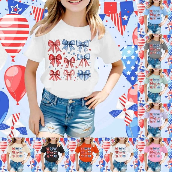 Boys Girls Shirts Short Sleeve 250th Anniversary USA Shirts Girls ...