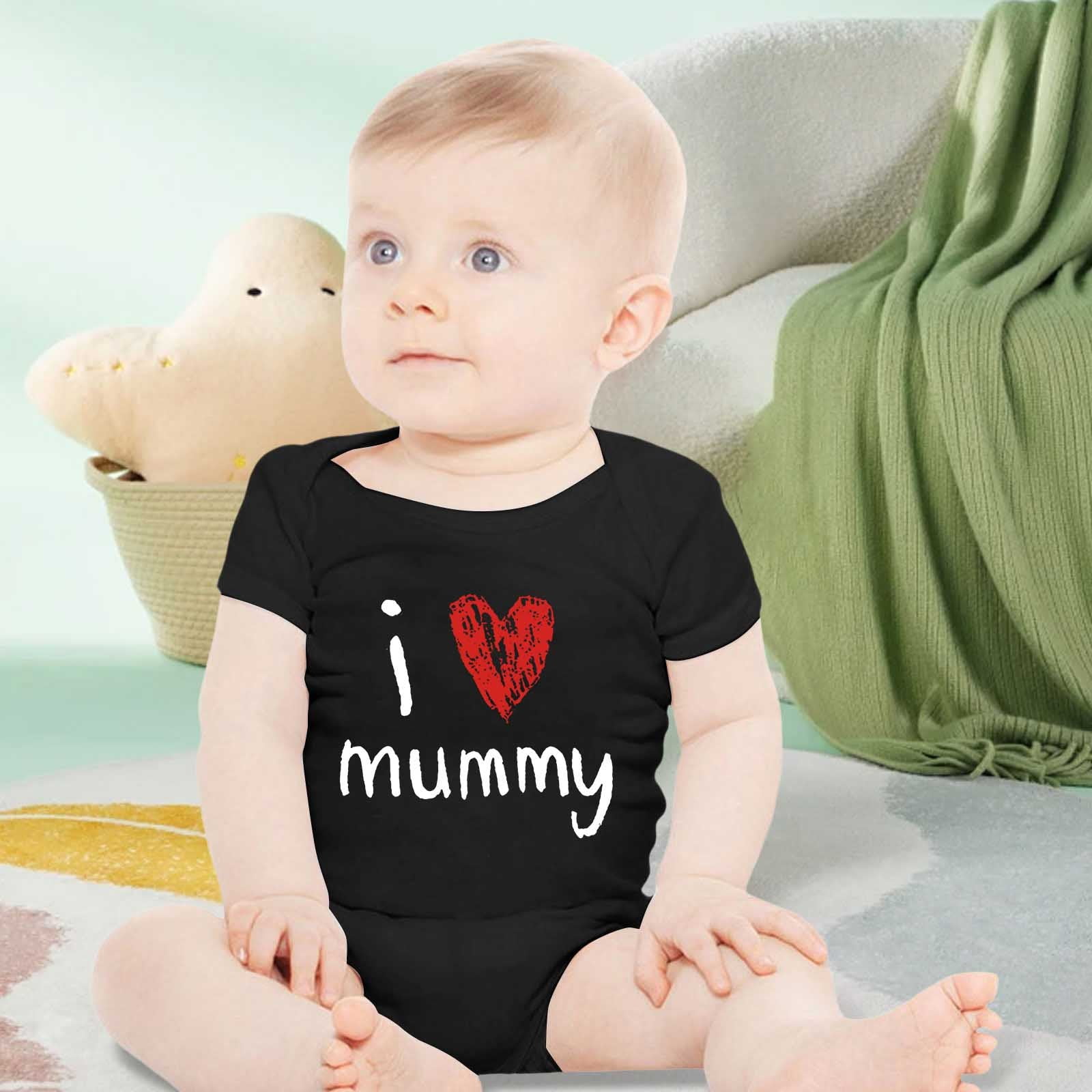 Boys Girls Short Sleeve Letter Prints Romper Bodysuits Clothes Long ...