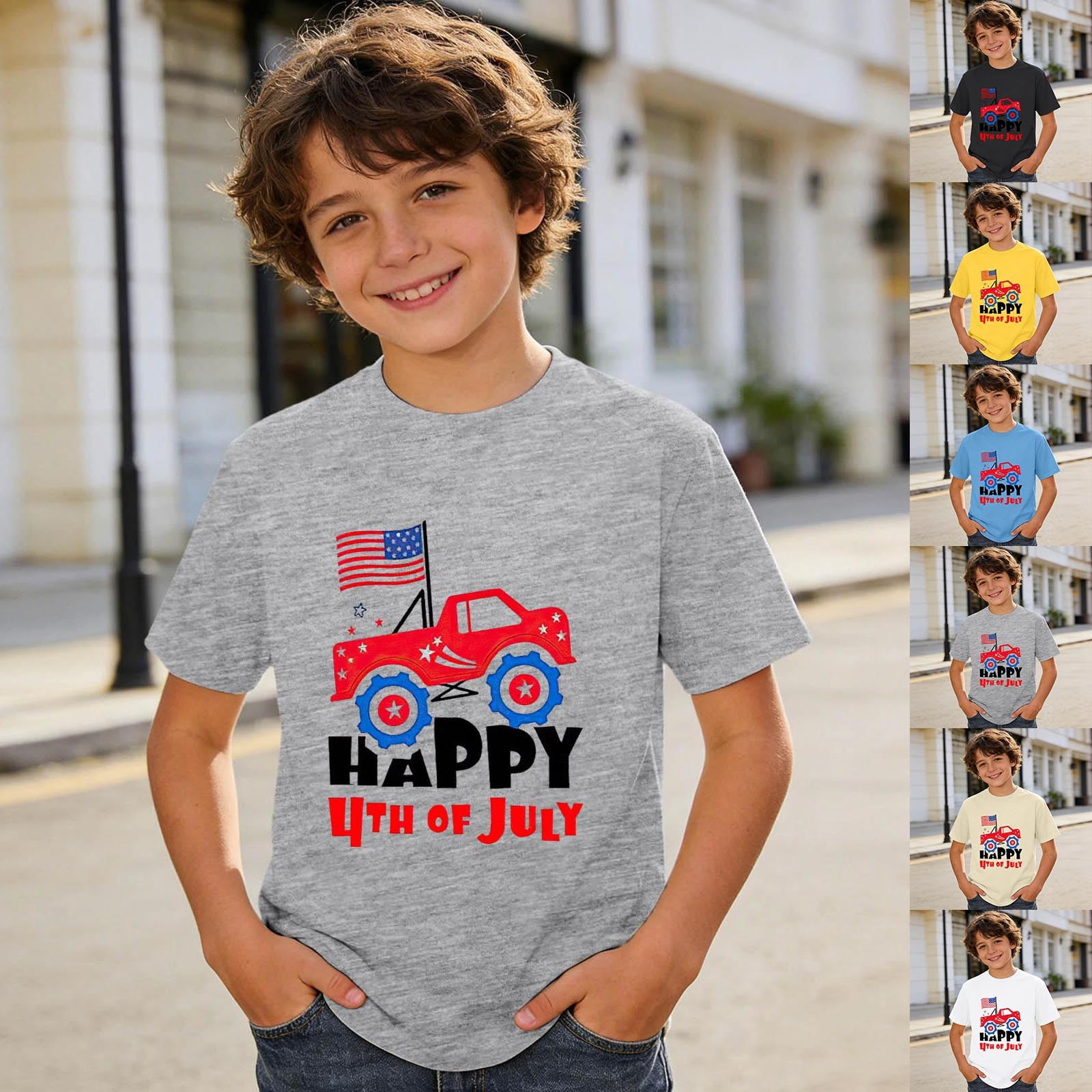 Boys Girls Short Sleeve T Shirts Casual Graphic Tee For Kids ...