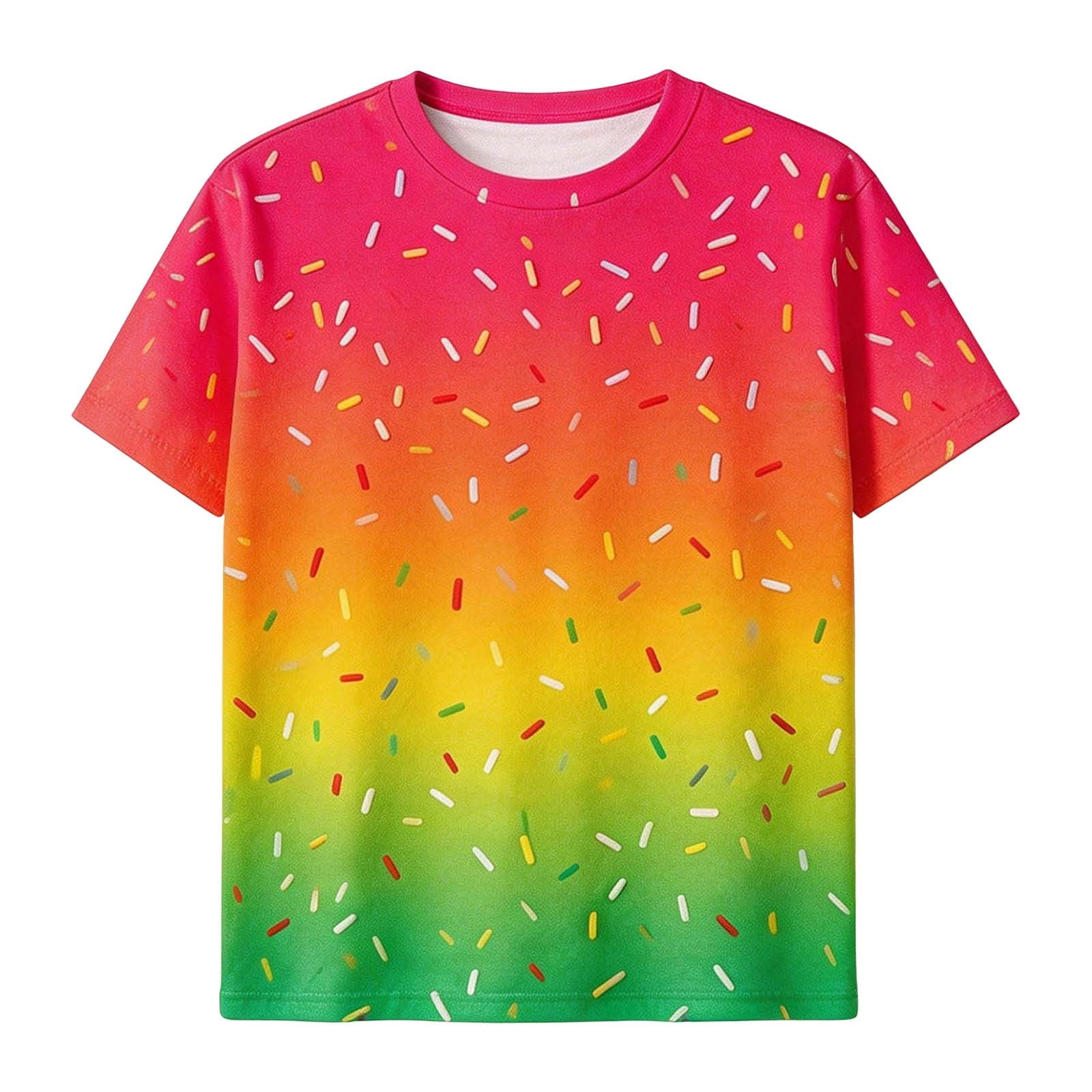 Boys Girls Short Sleeve Tees Ice Cream Sprinkles Print T-Shirt for Kids ...